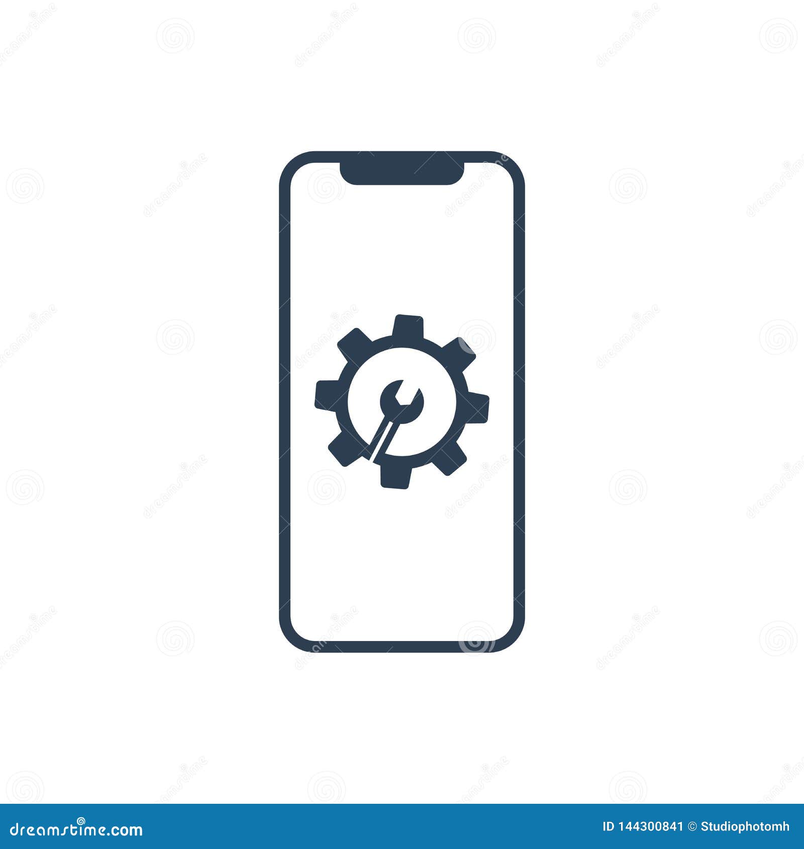 Settings on Smartphone Screen. Phone Fix Repair Icon Logo Vector Stock ...