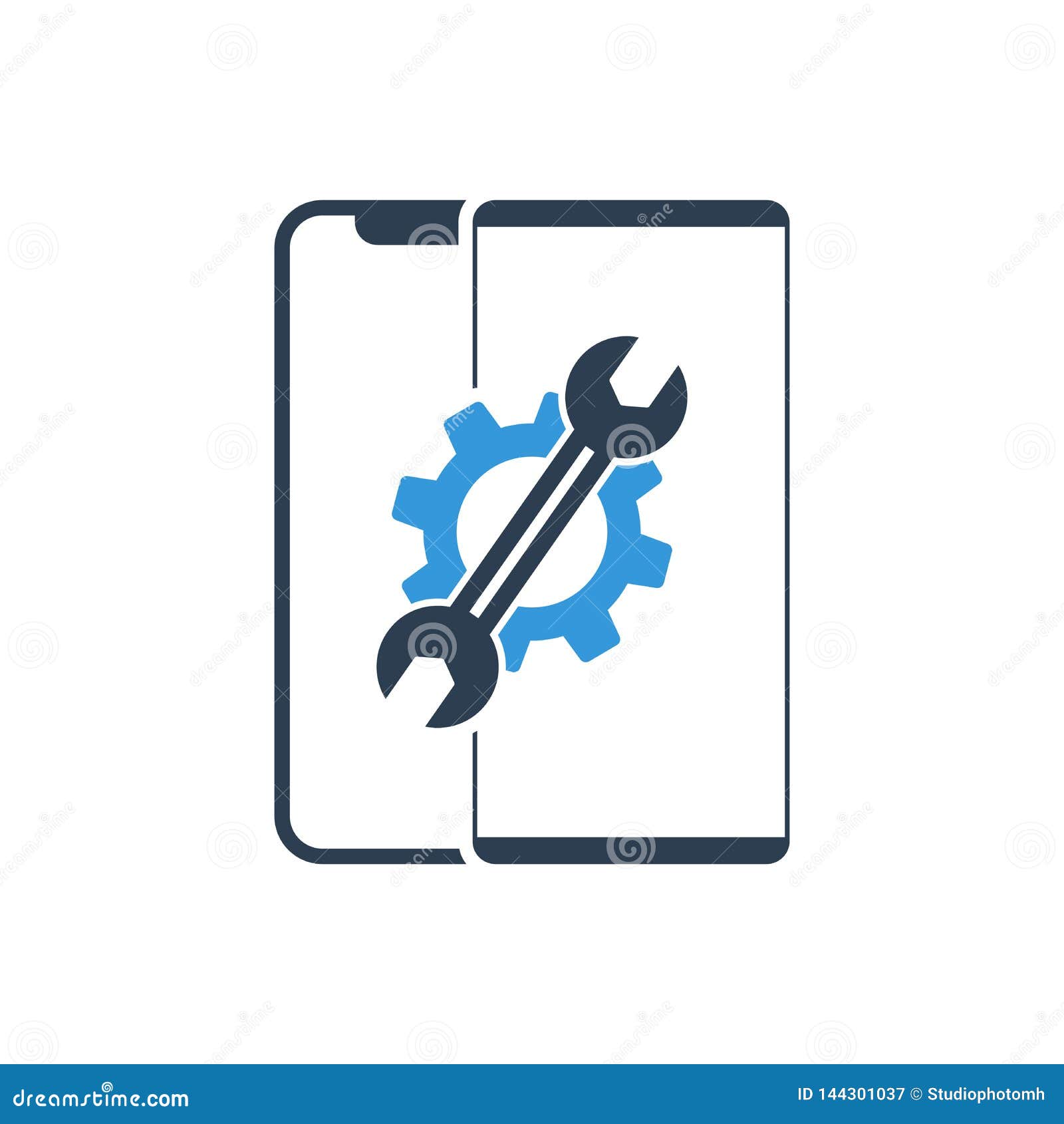 Settings on Smartphone Screen. Phone Fix Repair Icon Logo Vector Stock ...
