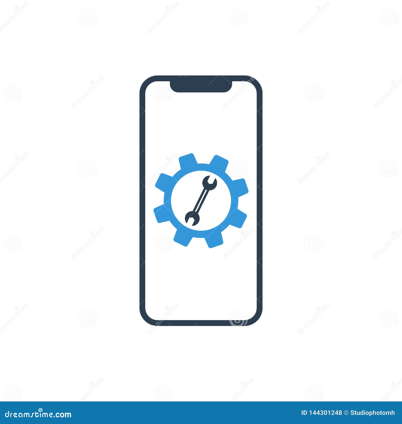 Settings on Smartphone Screen. Phone Fix Repair Icon Logo Vector Stock ...