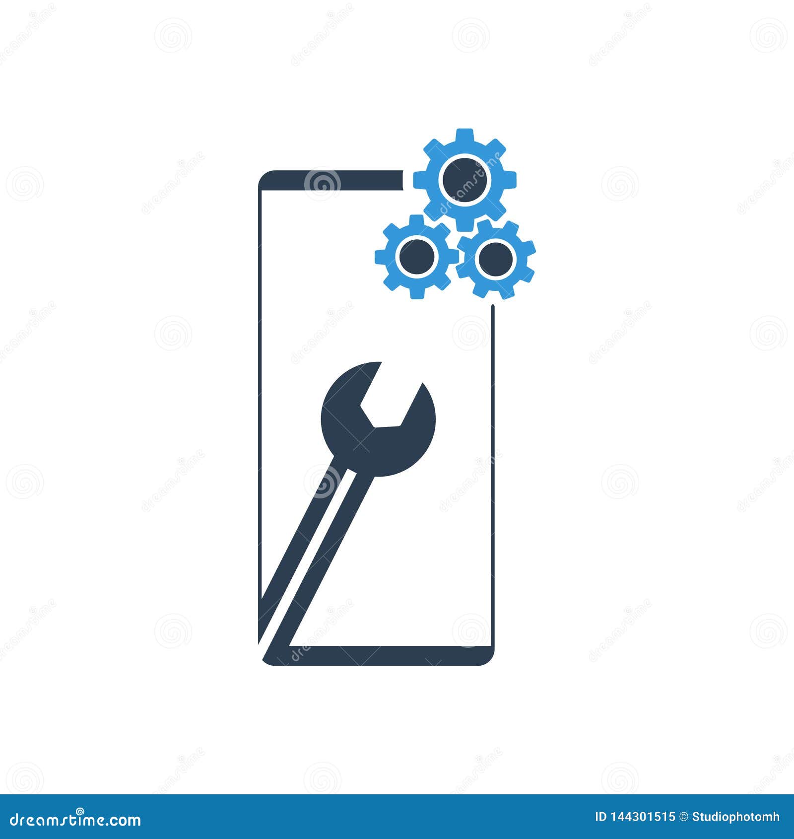 Settings on Smartphone Screen. Phone Fix Repair Icon Logo Vector Stock ...