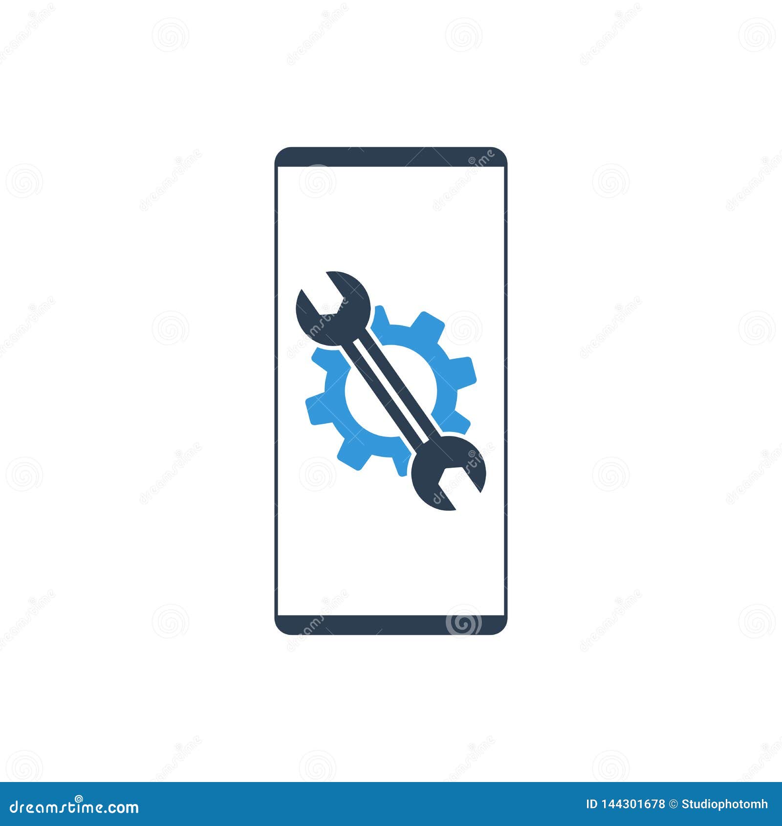 Settings on Smartphone Screen. Phone Fix Repair Icon Logo Vector Stock ...