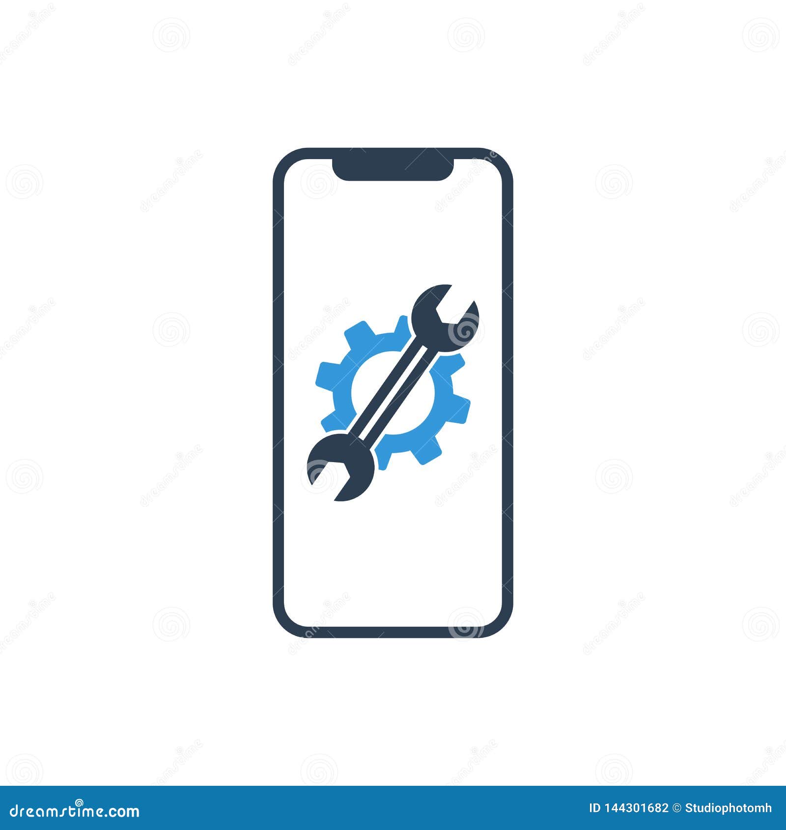 Settings on Smartphone Screen. Phone Fix Repair Icon Logo Vector Stock ...