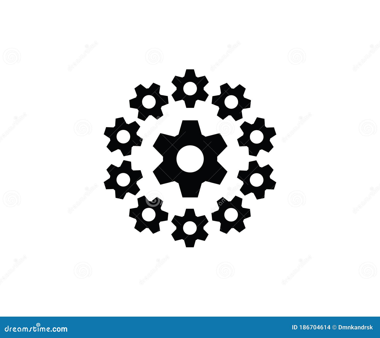Settings Symbol Icon Wheel Technology Stock Vector - Illustration of ...