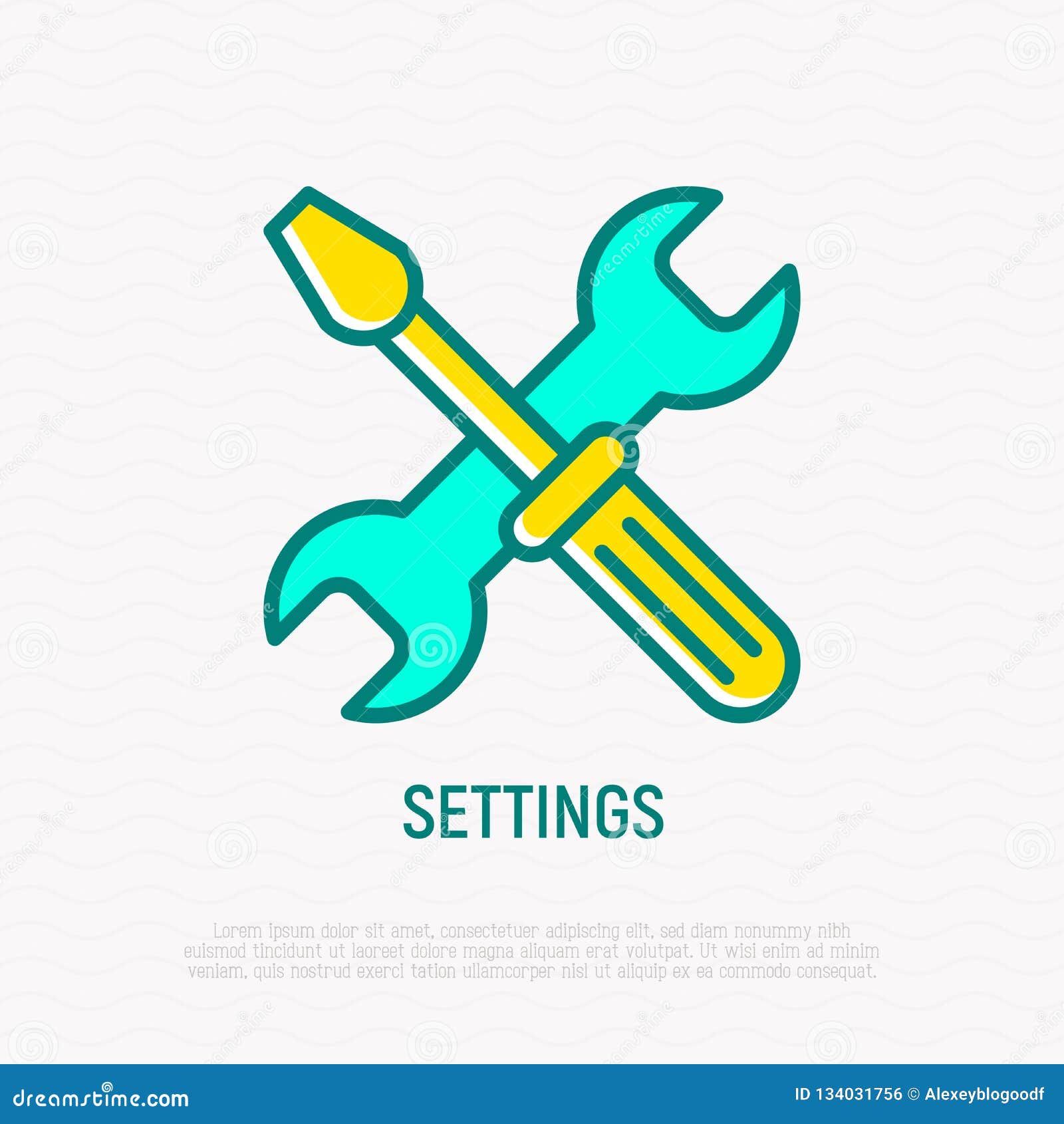 Settings Line Icon: Wrench and Screwdriver Crossed Stock Vector ...