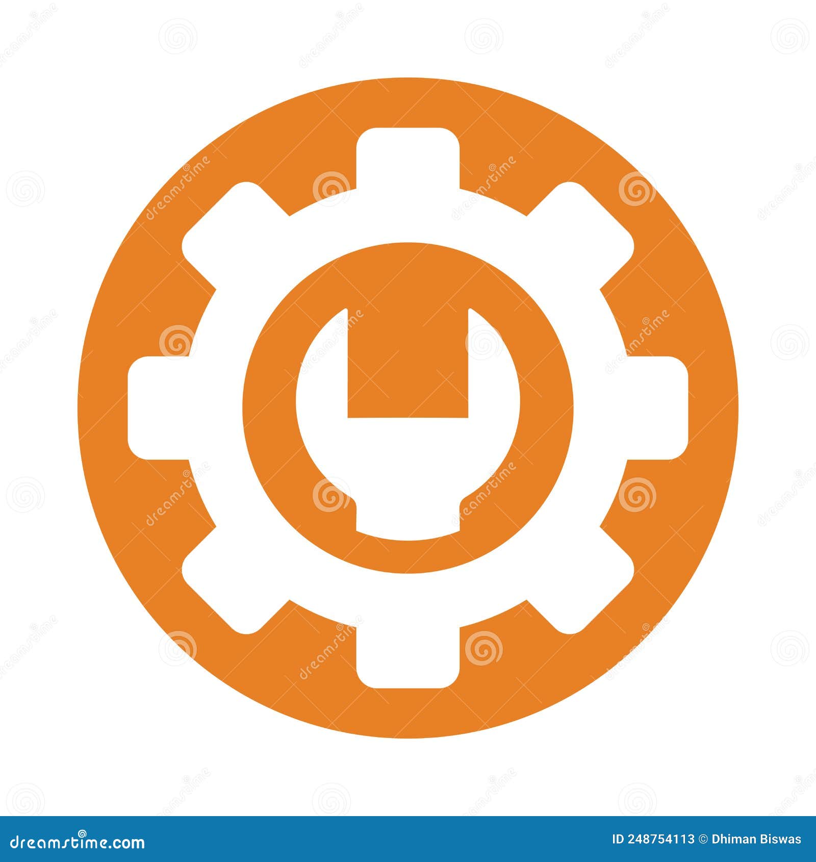 Settings, Tools, Machine, Gears Icon. Orange Color Vector EPS Stock ...