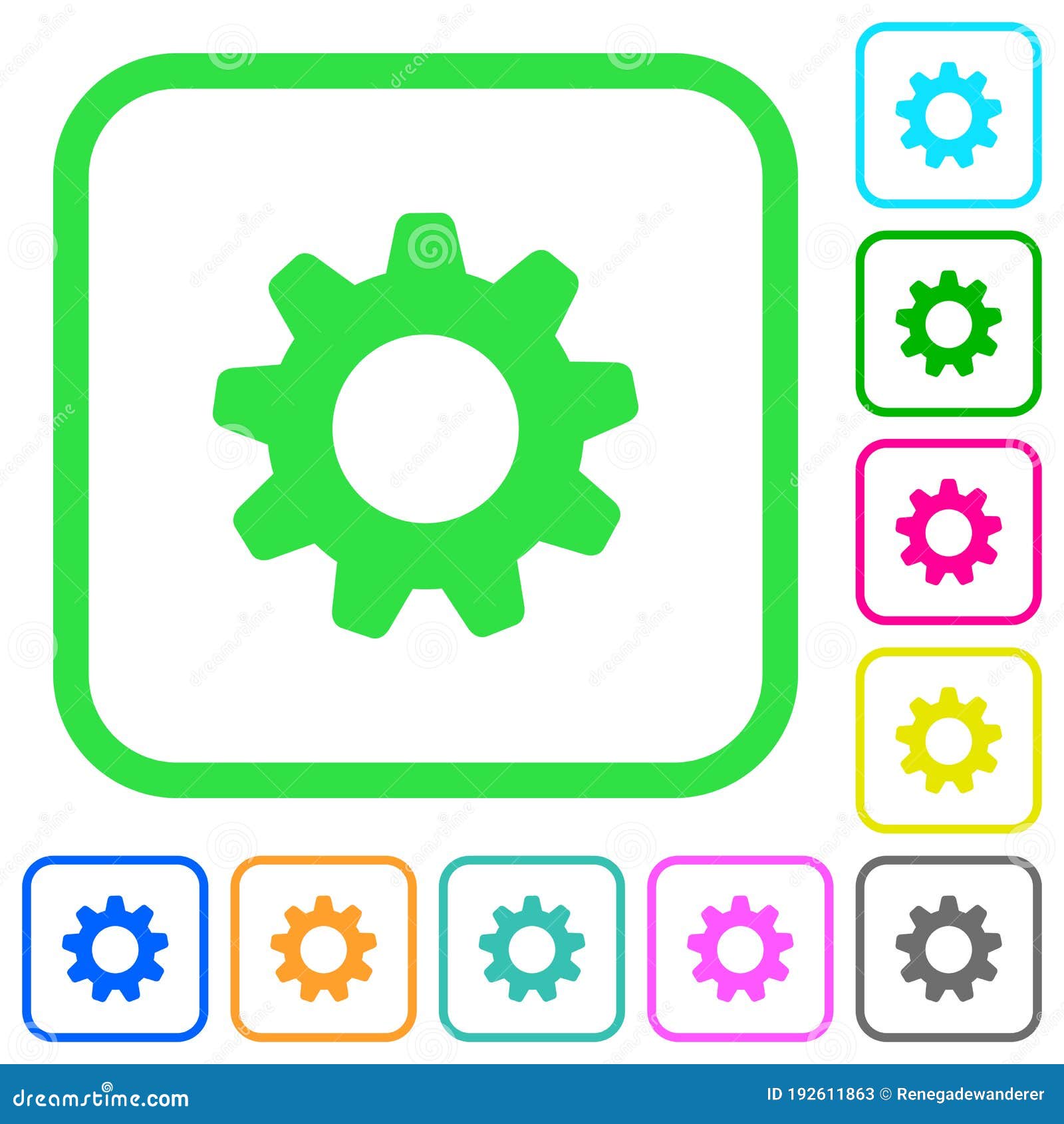 Settings Vivid Colored Flat Icons Icons Stock Vector - Illustration of ...