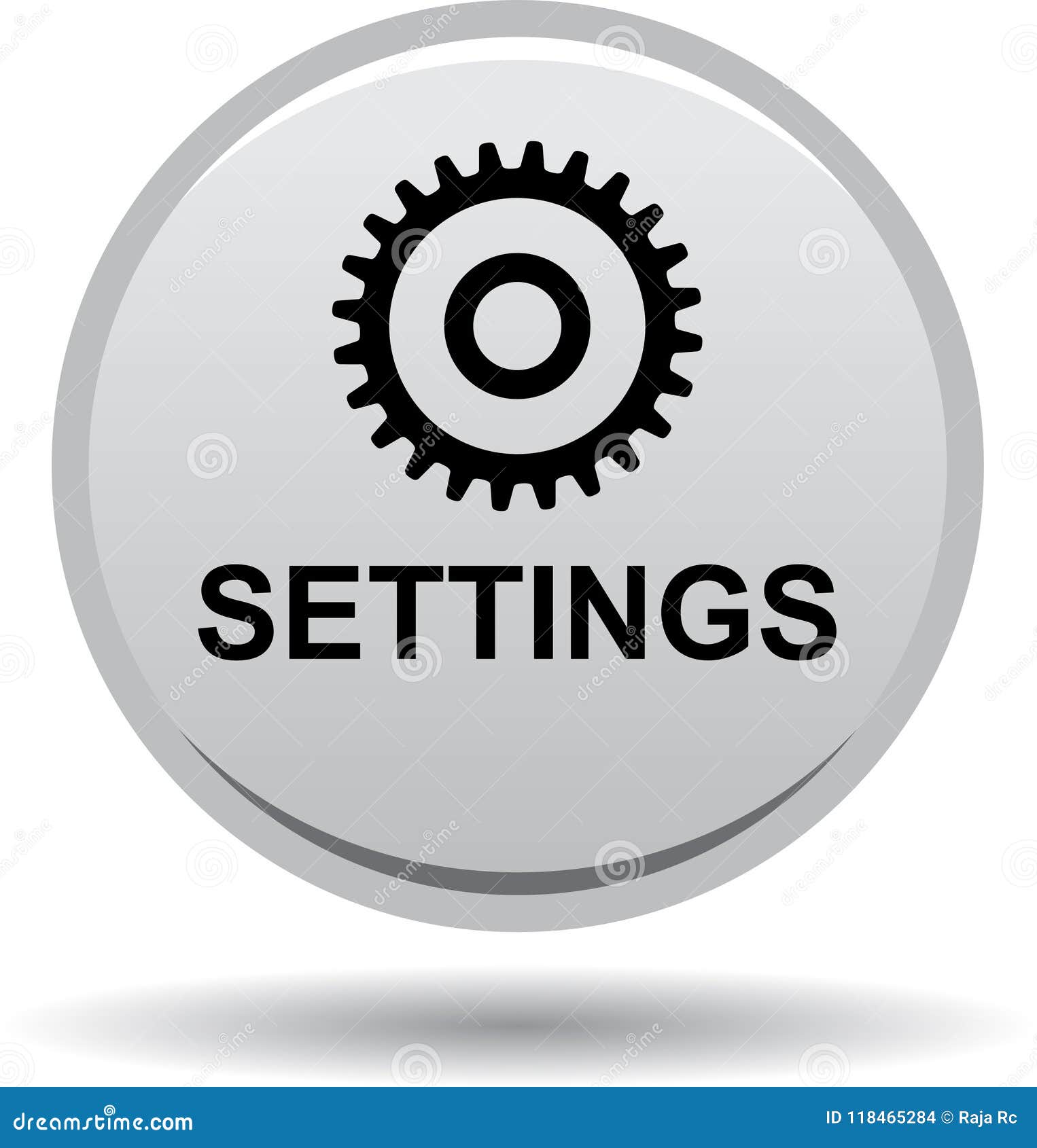 Settings web button black stock vector. Illustration of glass - 118465284