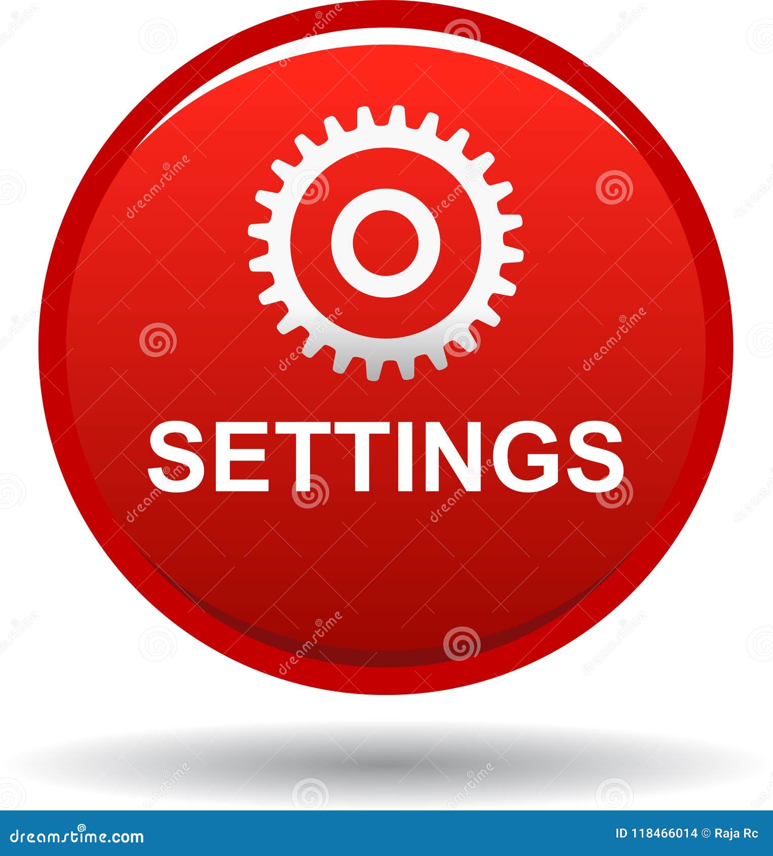 Settings web button red stock vector. Illustration of panel - 118466014