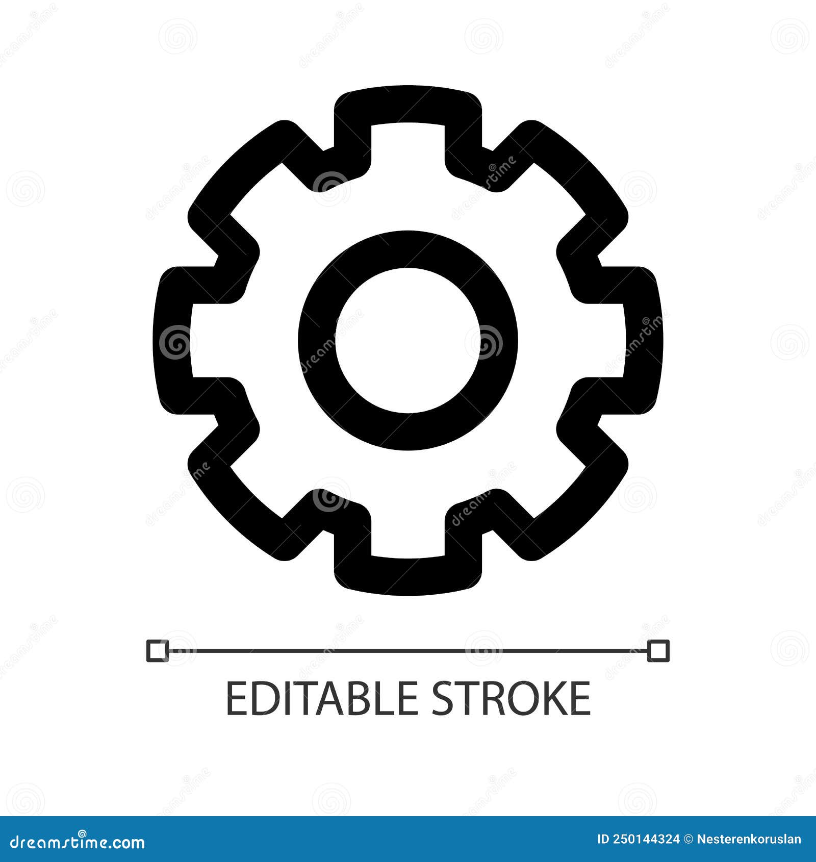 Settings White Linear Ui Icon Stock Vector - Illustration of customize ...