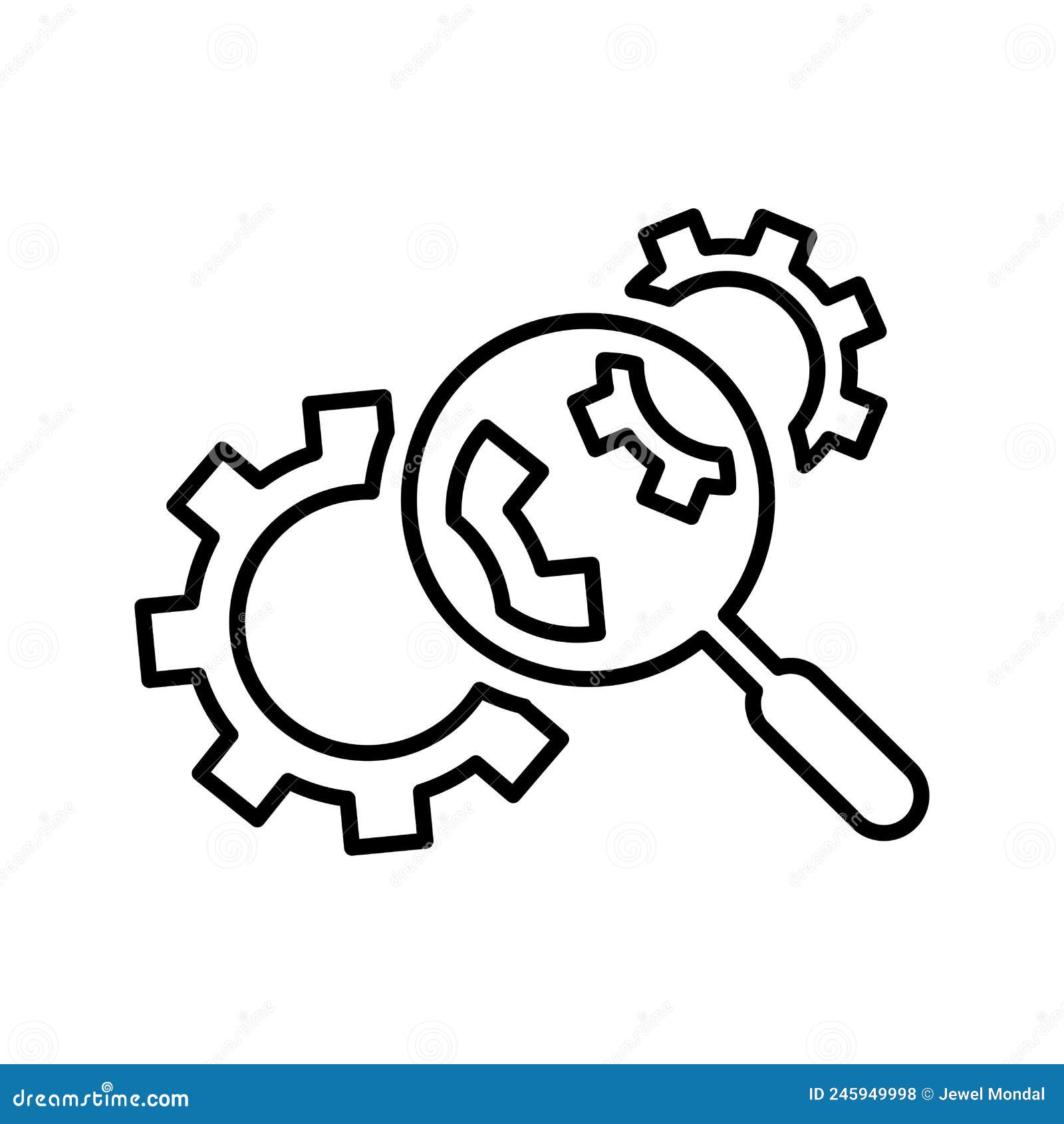 Settings, Zoom, Configuration Line Icon. Outline Vector Stock Vector ...