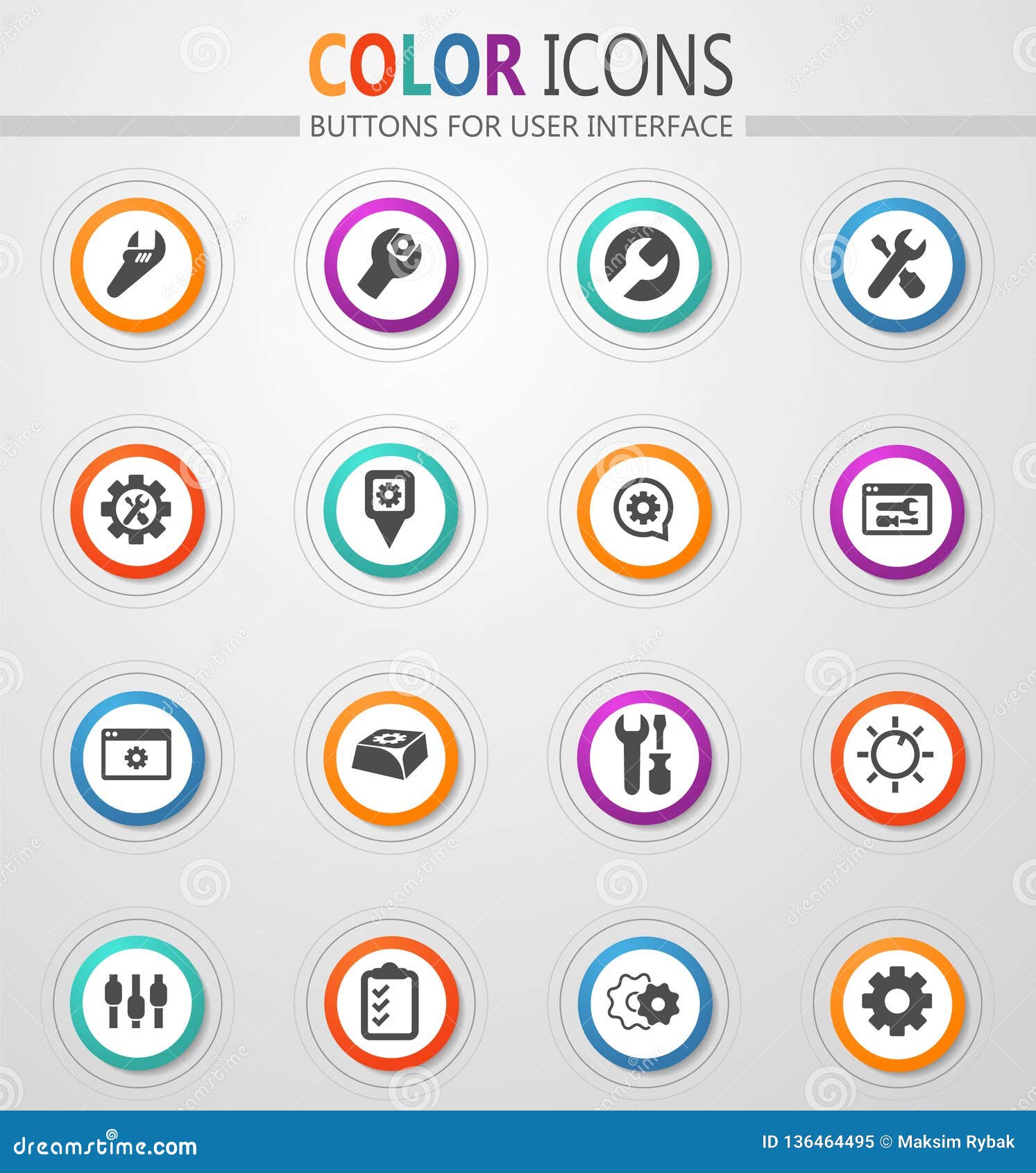 Settins icon set stock vector. Illustration of engine - 136464495