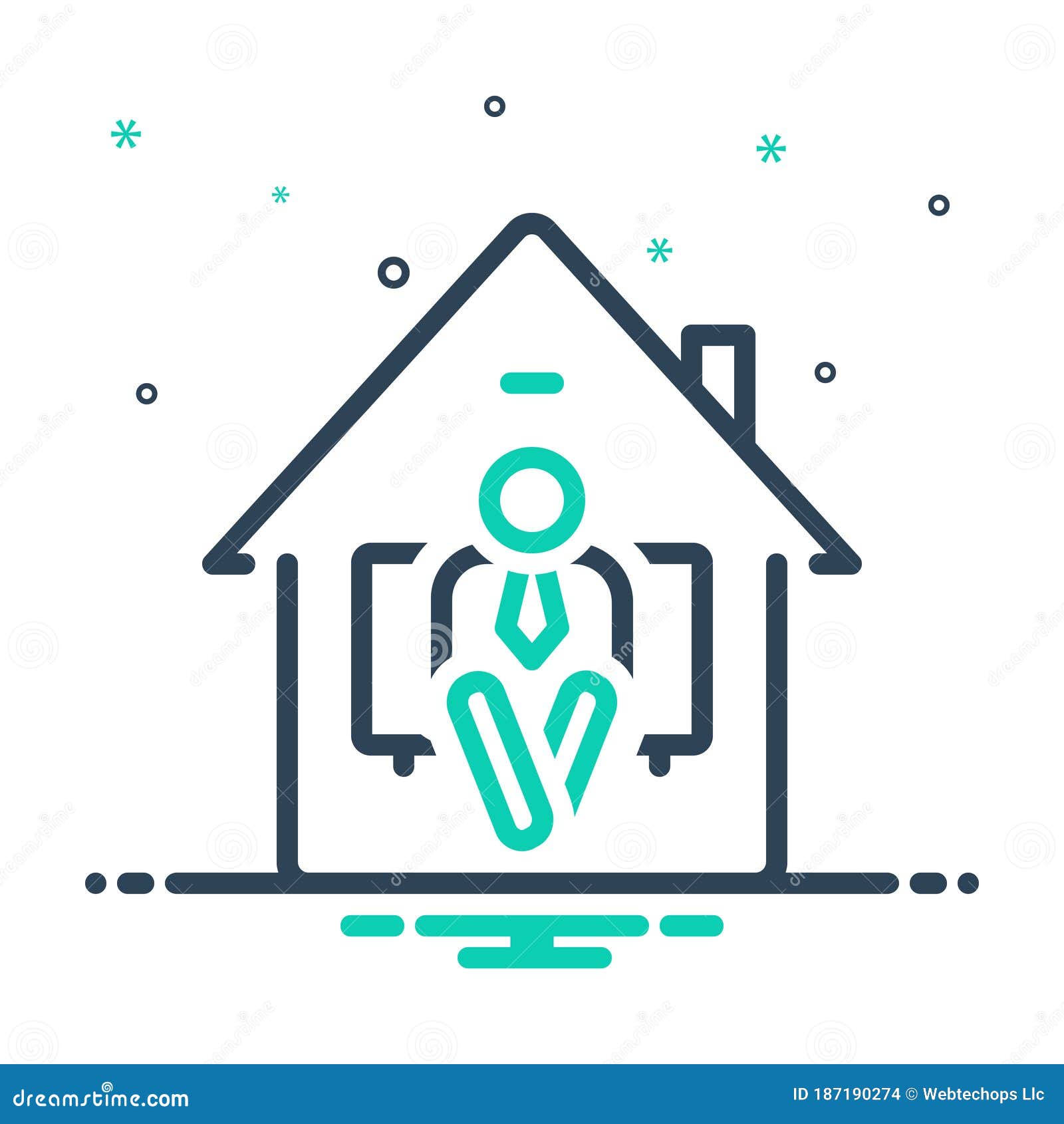 Mix Icon for Settle, Transmigrate and Reside Stock Vector ...