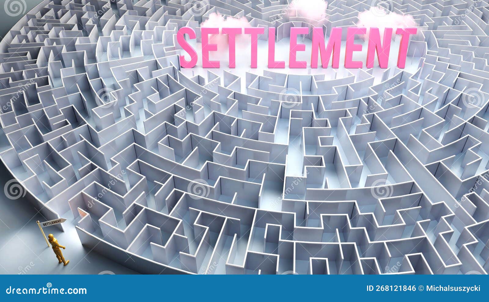 Settlement and a Difficult Path To Reach it Stock Illustration ...