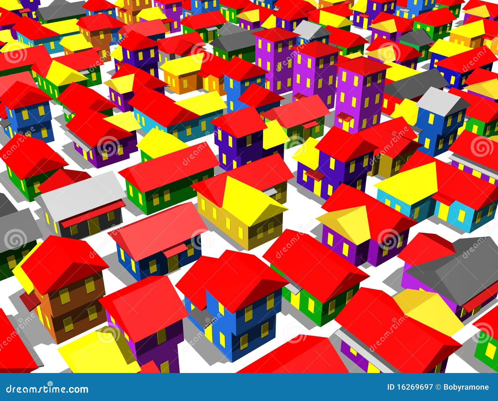 Settlement Houses and Buildings Stock Illustration - Illustration of ...