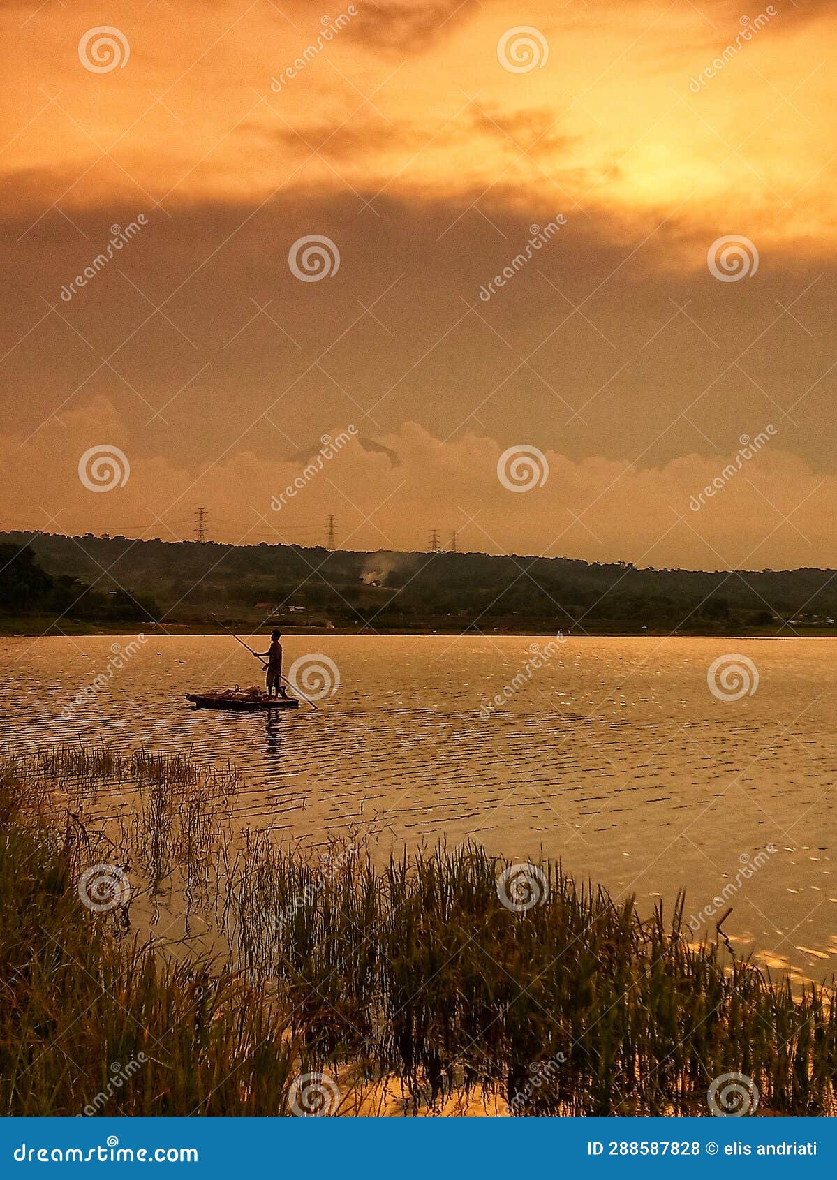 Setu Patok Dam on Sunset Scene Stock Photo - Image of scene, sunset ...