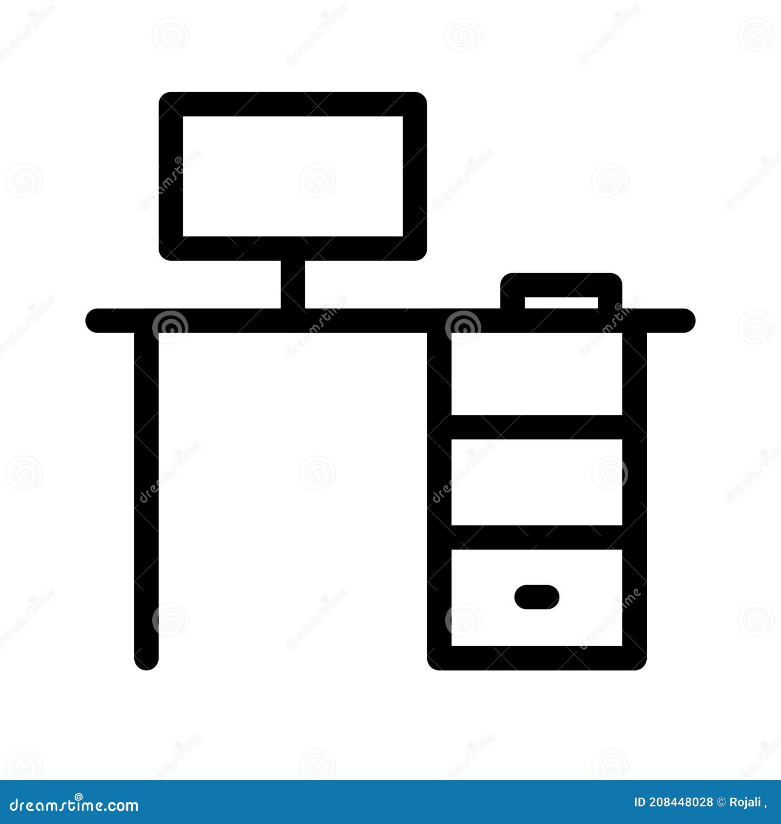 Setup Desktop Icon Logo or Illustration with Outline Stroke Style ...