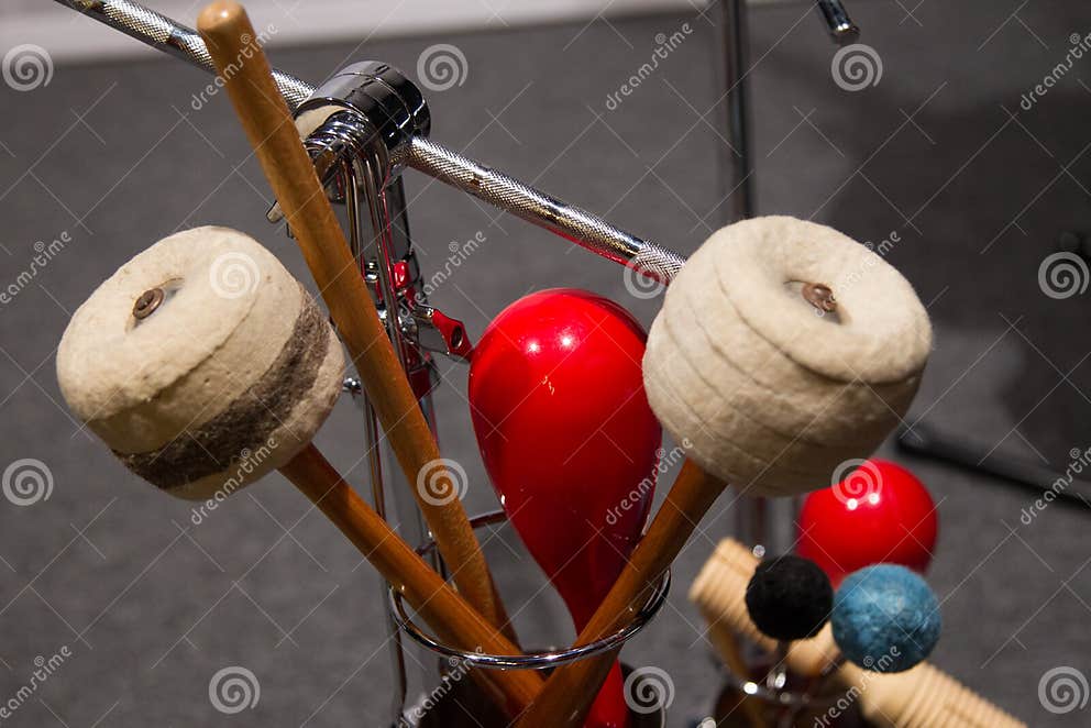 Setup with Different Rhythm Percussion Instruments on a Stage Stock ...