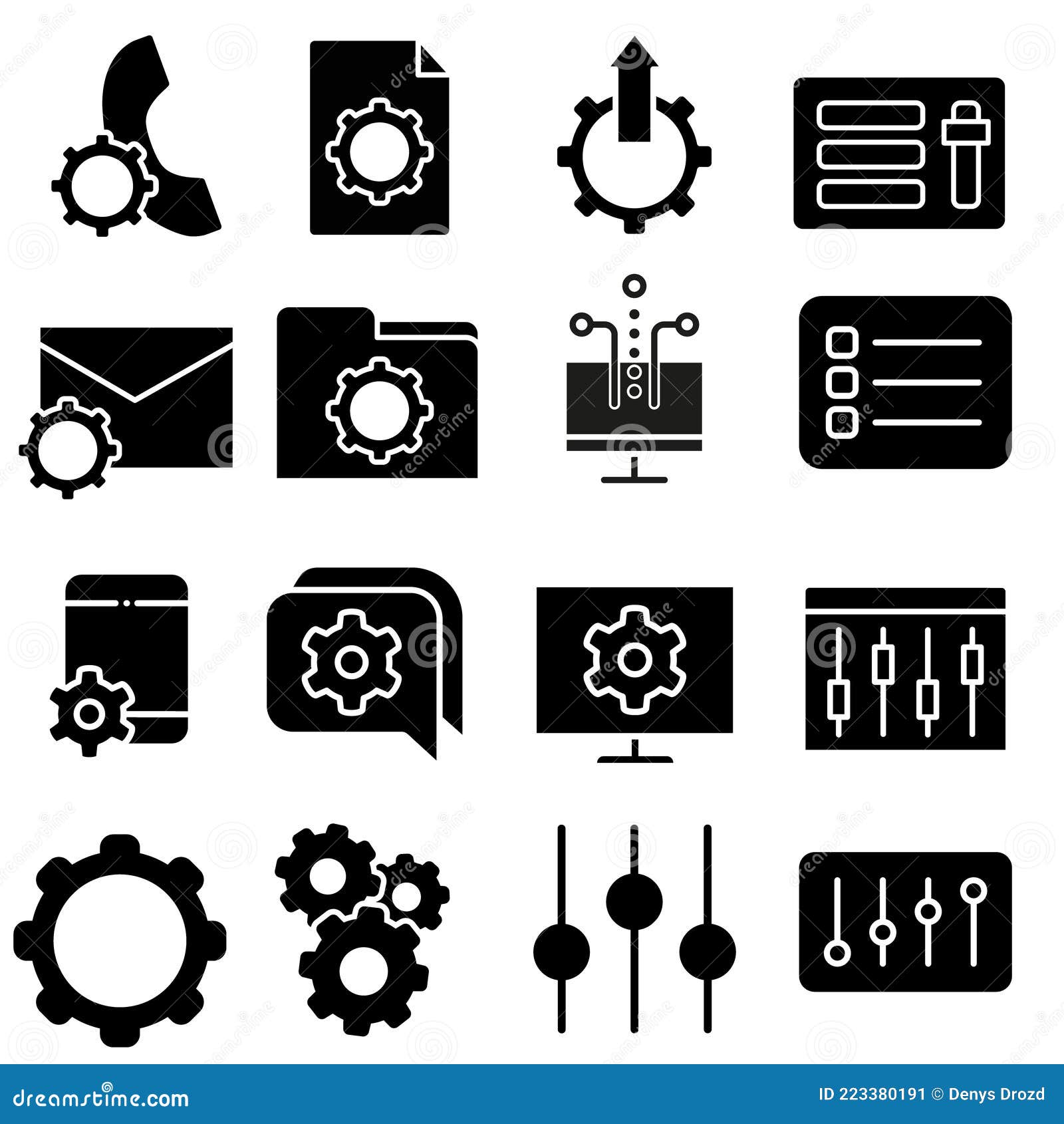 Setup Icon Vector Set. Settings Illustration Sign Collection. Menu ...