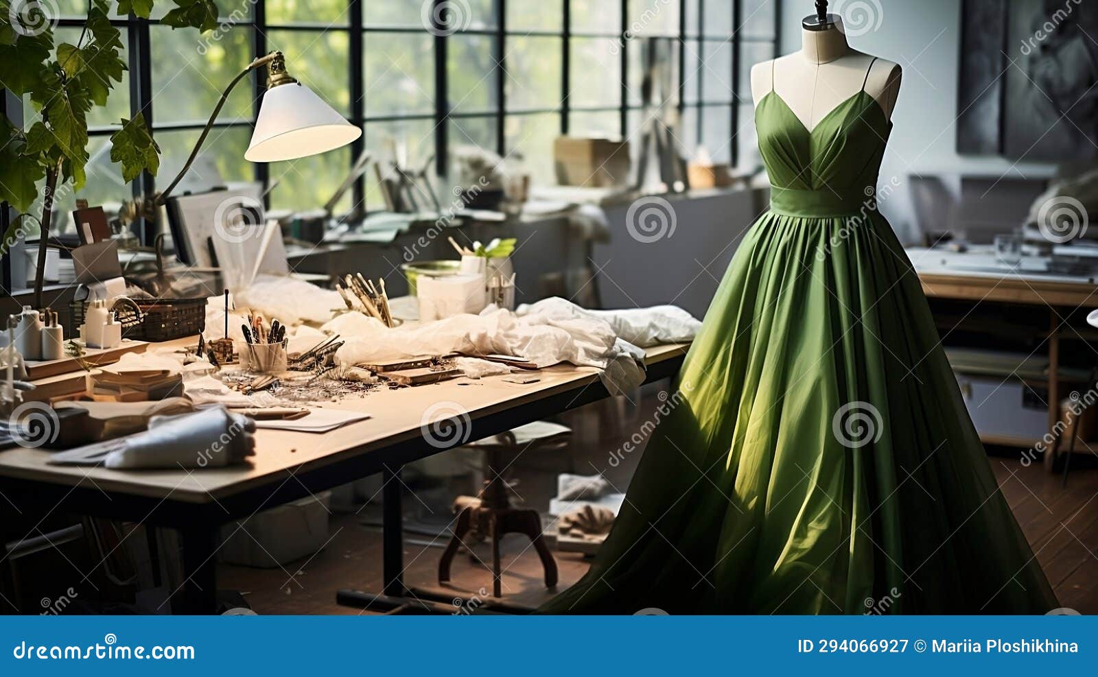 A Setup of Modern Tailor Working Studio Stock Illustration ...