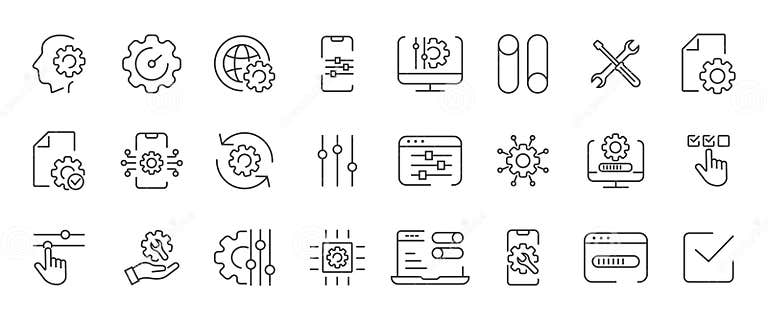 Setup and Setting Icons. Collection of Option, Installation, Tools ...