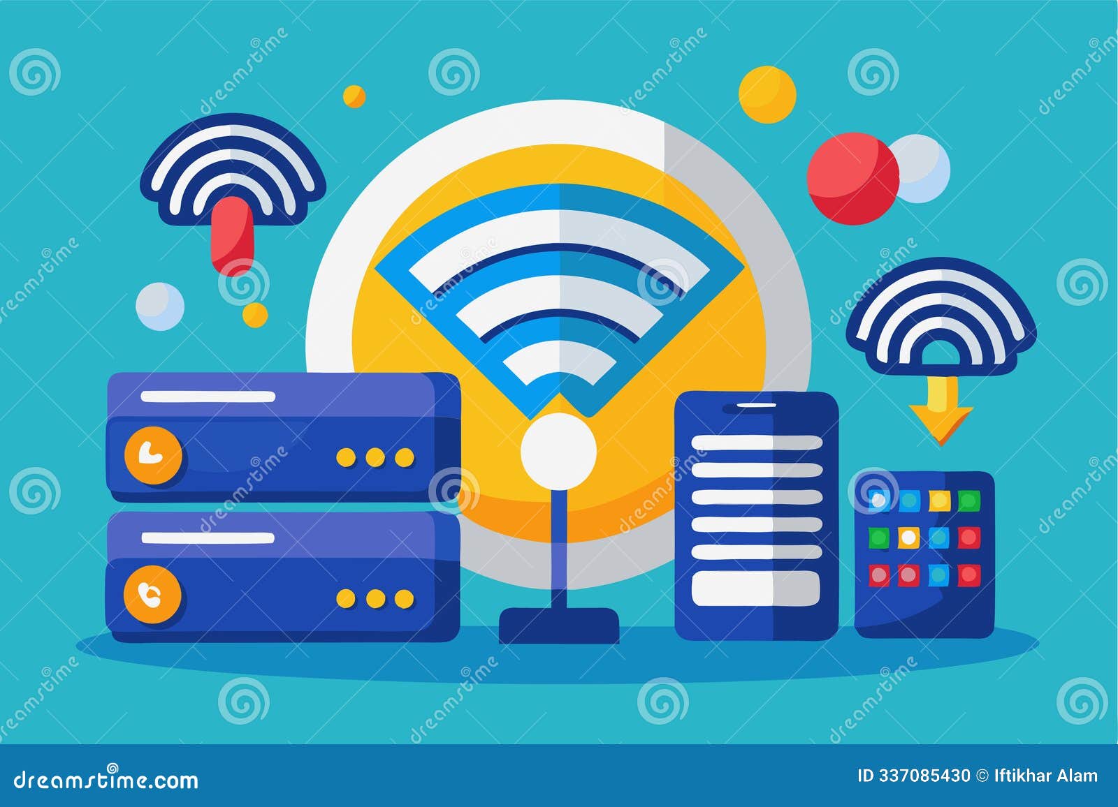 This Setup Showcases Various Devices Involved in Establishing a Wi-Fi ...