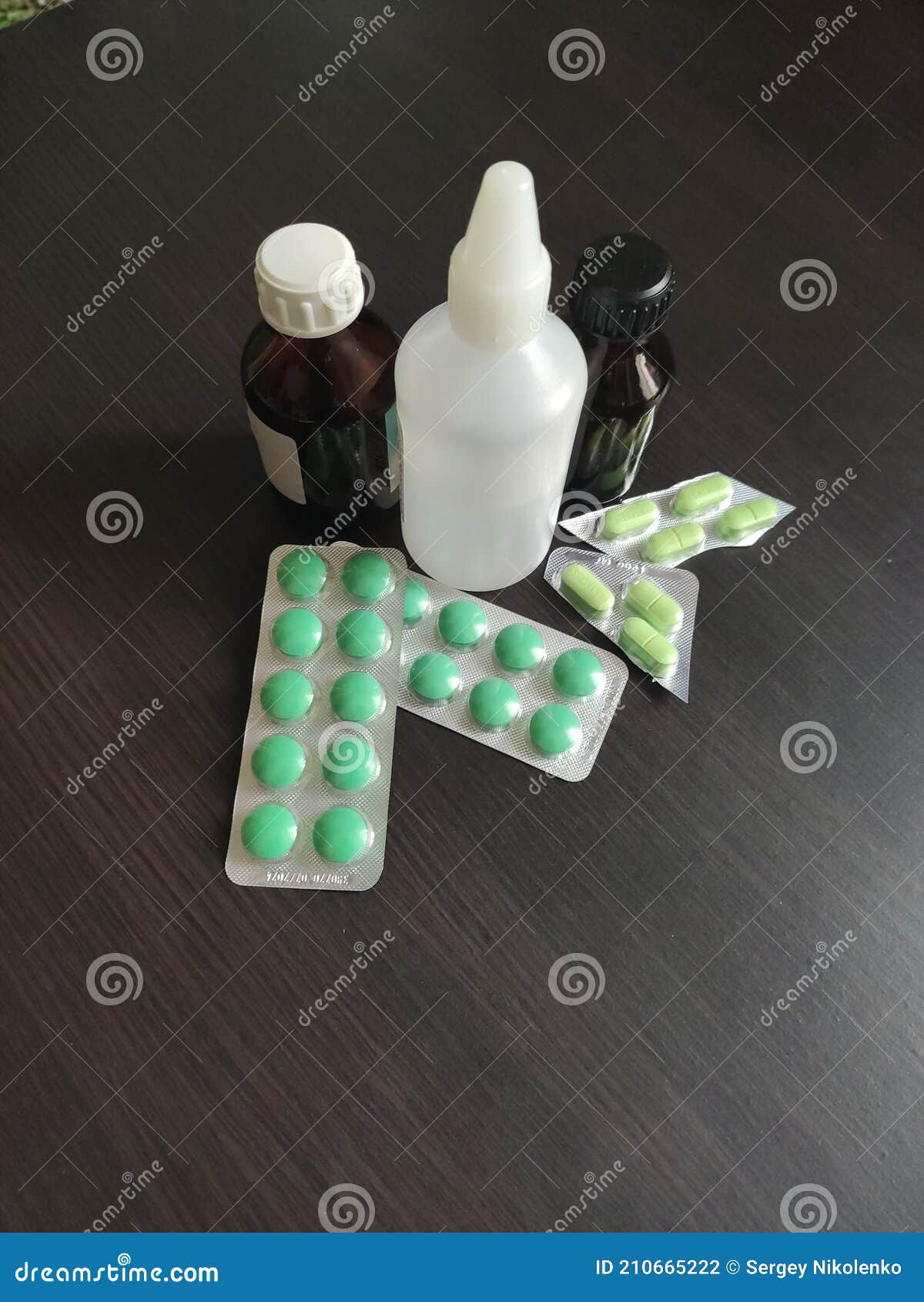 Setup from Various Pill Bottles an Blister Pack. Stock Photo - Image of ...