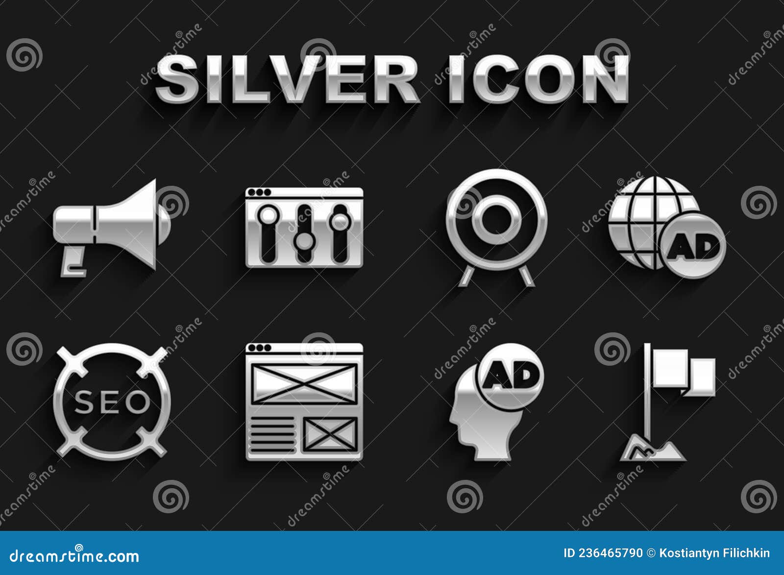 Setzen Sie Browser Fenster Werbung Position Marker Seeoptimieren Ziel