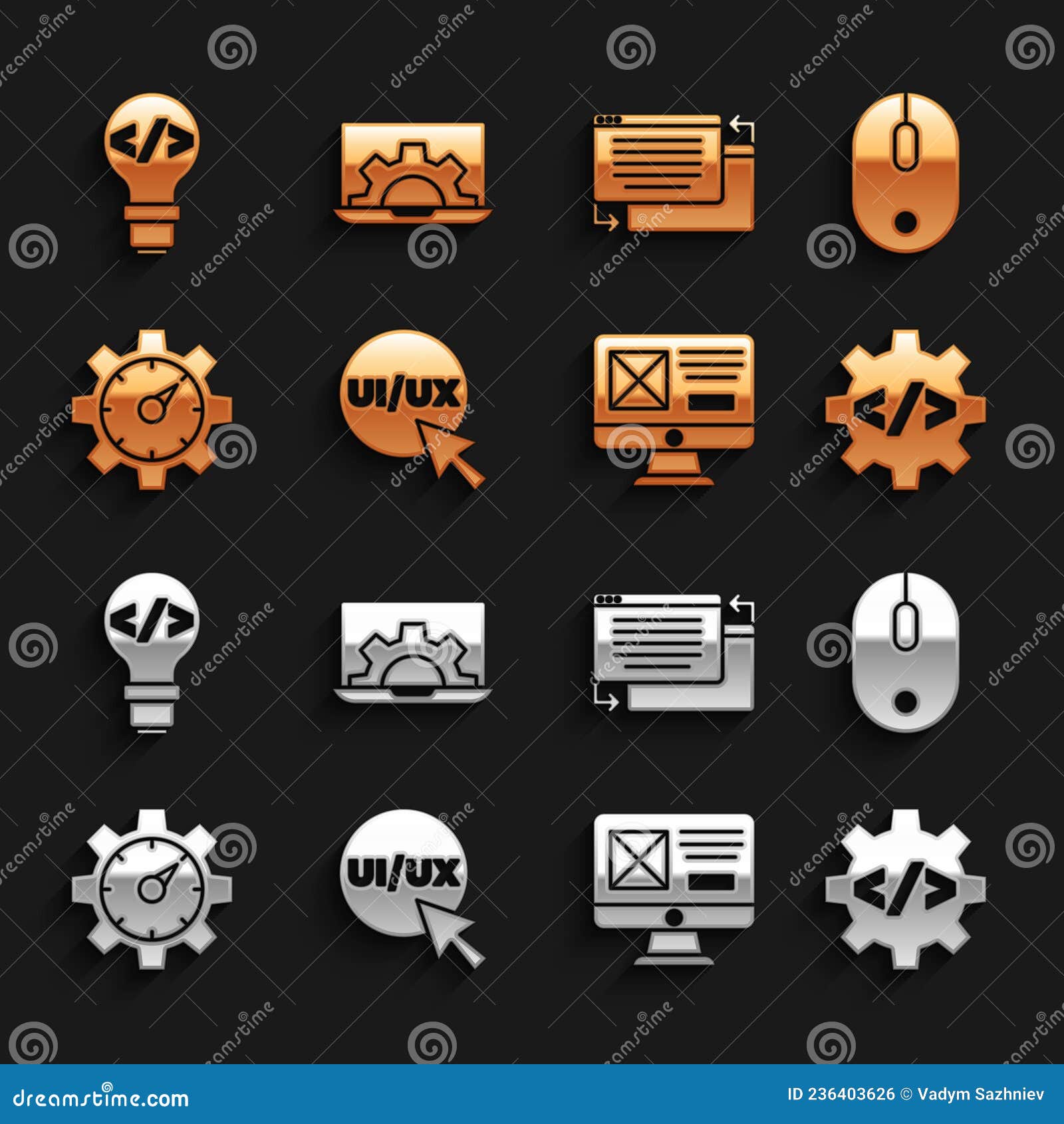 Setzen Ui Oder Ux Design Computer Maus Front End Entwicklung Website ...
