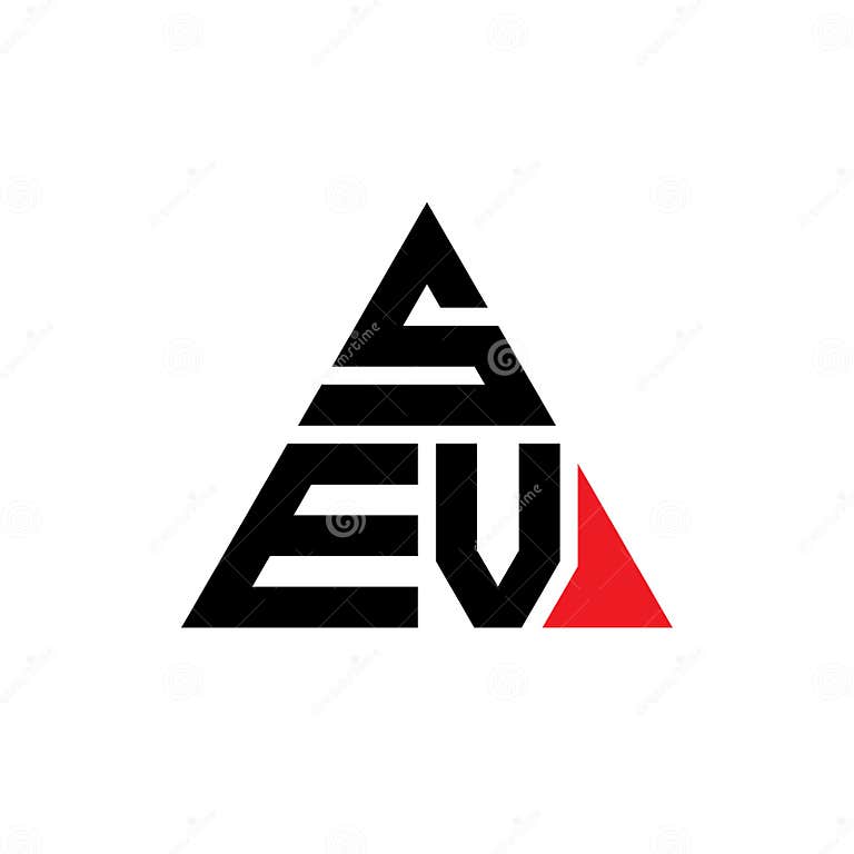 SEV Triangle Letter Logo Design with Triangle Shape. SEV Triangle Logo ...