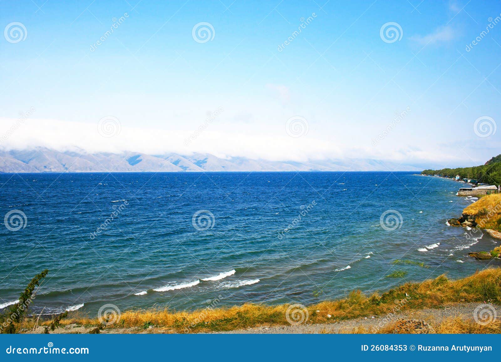 Sevan lake stock image. Image of serene, idyllic, hill - 26084353