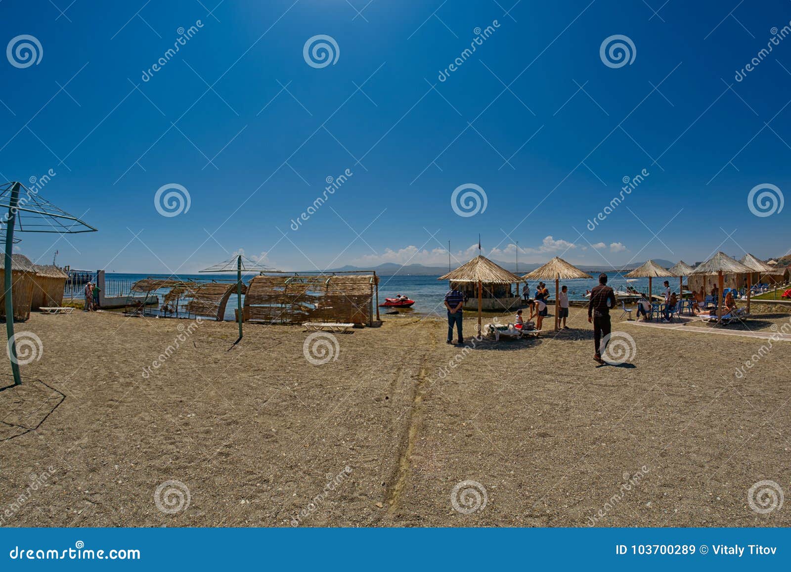 SEVAN LAKE, ARMENIA - 02 AUGUST 2017: Beach and Watersports at M ...