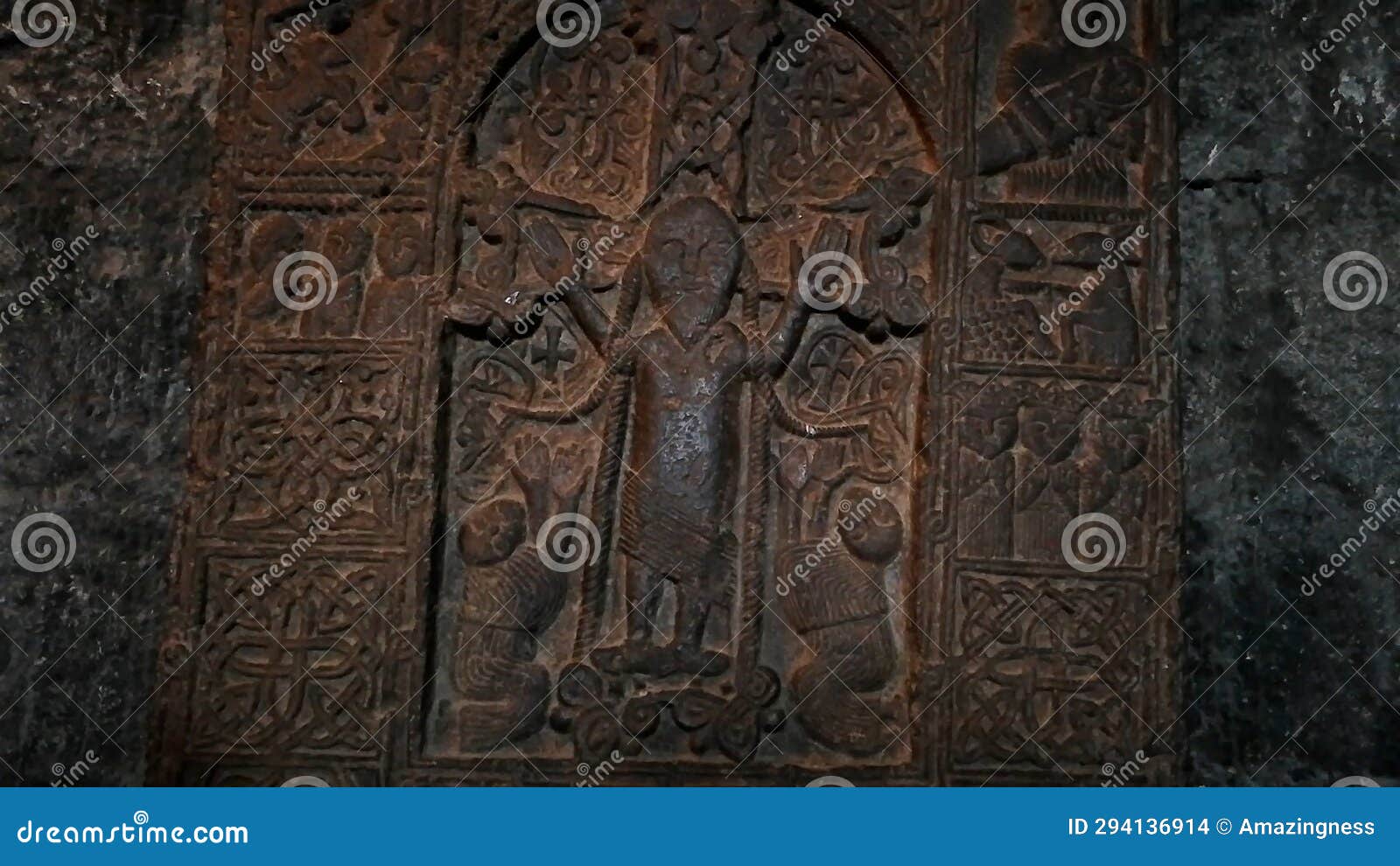 Traditional Armenian Cross Stone Inside Sevanavank Monastery. Stock ...