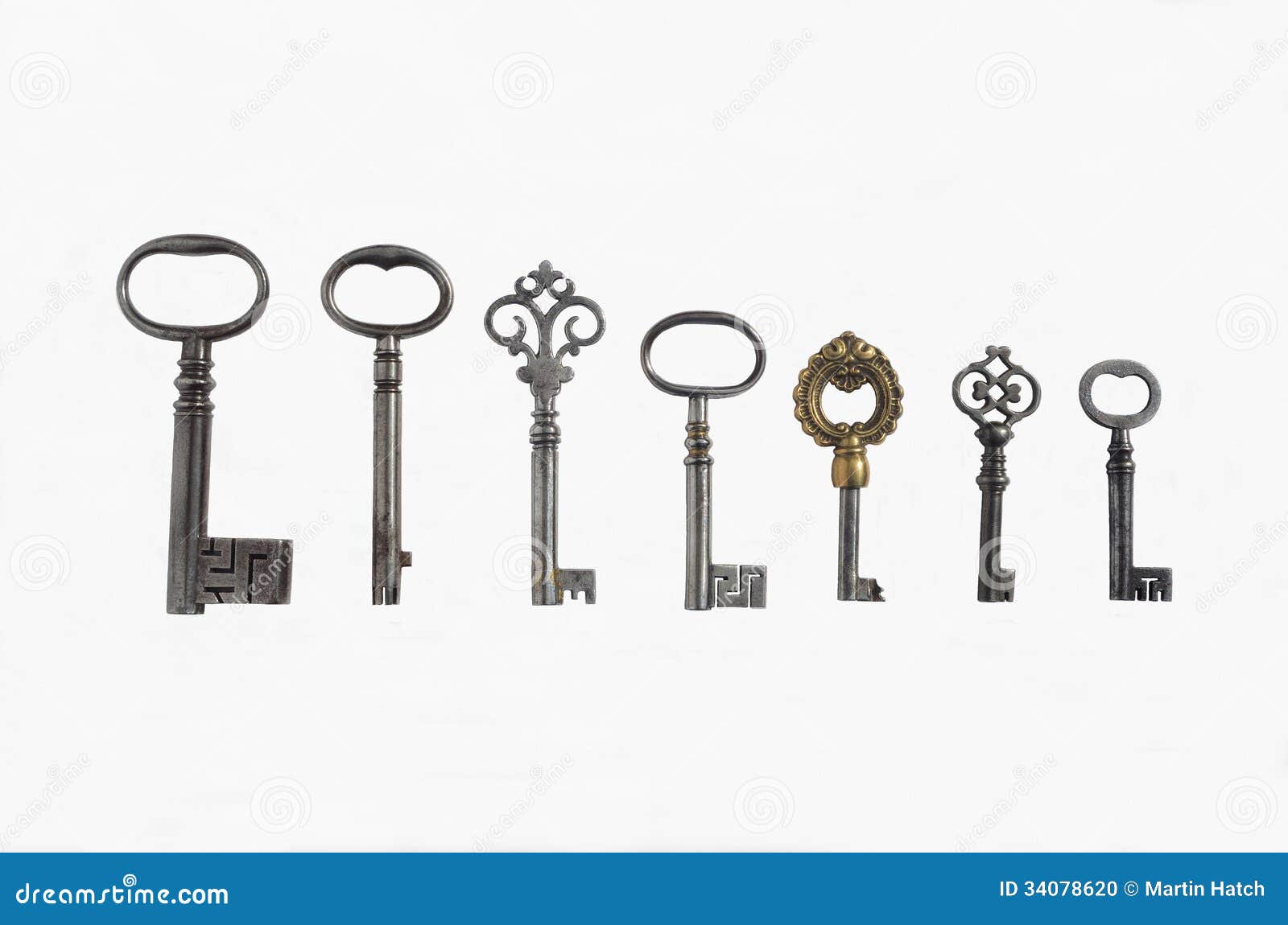 Seven Antique Pipe Keys stock photo. Image of estate - 34078620