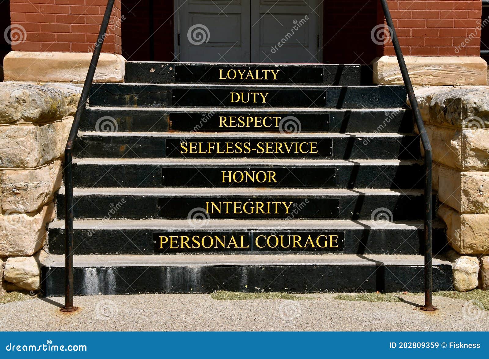 Army Values Displayed on Steps of a Building Stock Image - Image of ...