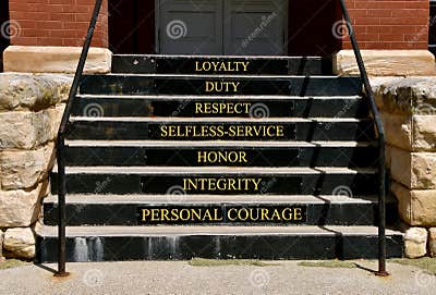 Army Values Displayed on Steps of a Building Stock Image - Image of ...
