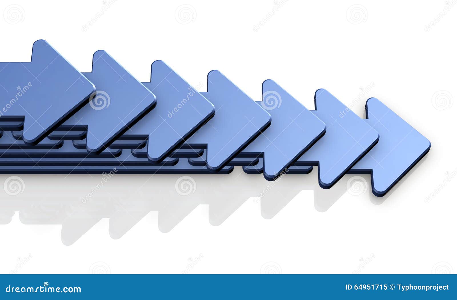 Seven Arrows Proceeding To the Right Stock Illustration - Illustration ...
