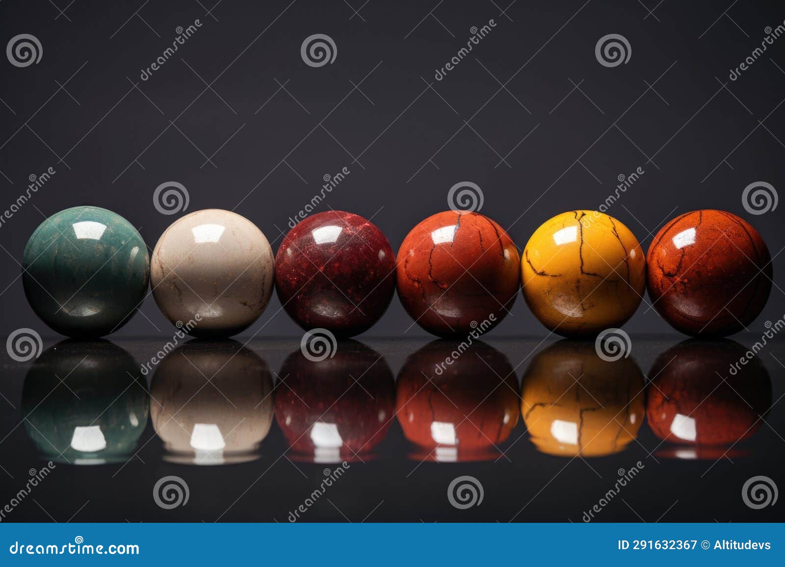 Seven Balls, Same Size, Six Same Color, One Different Stock Image ...