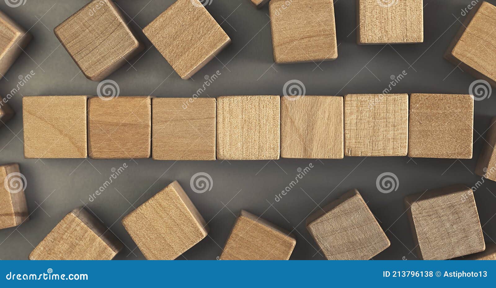 Seven Blank Wooden Cube Blocks on the Table Stock Photo - Image of ...
