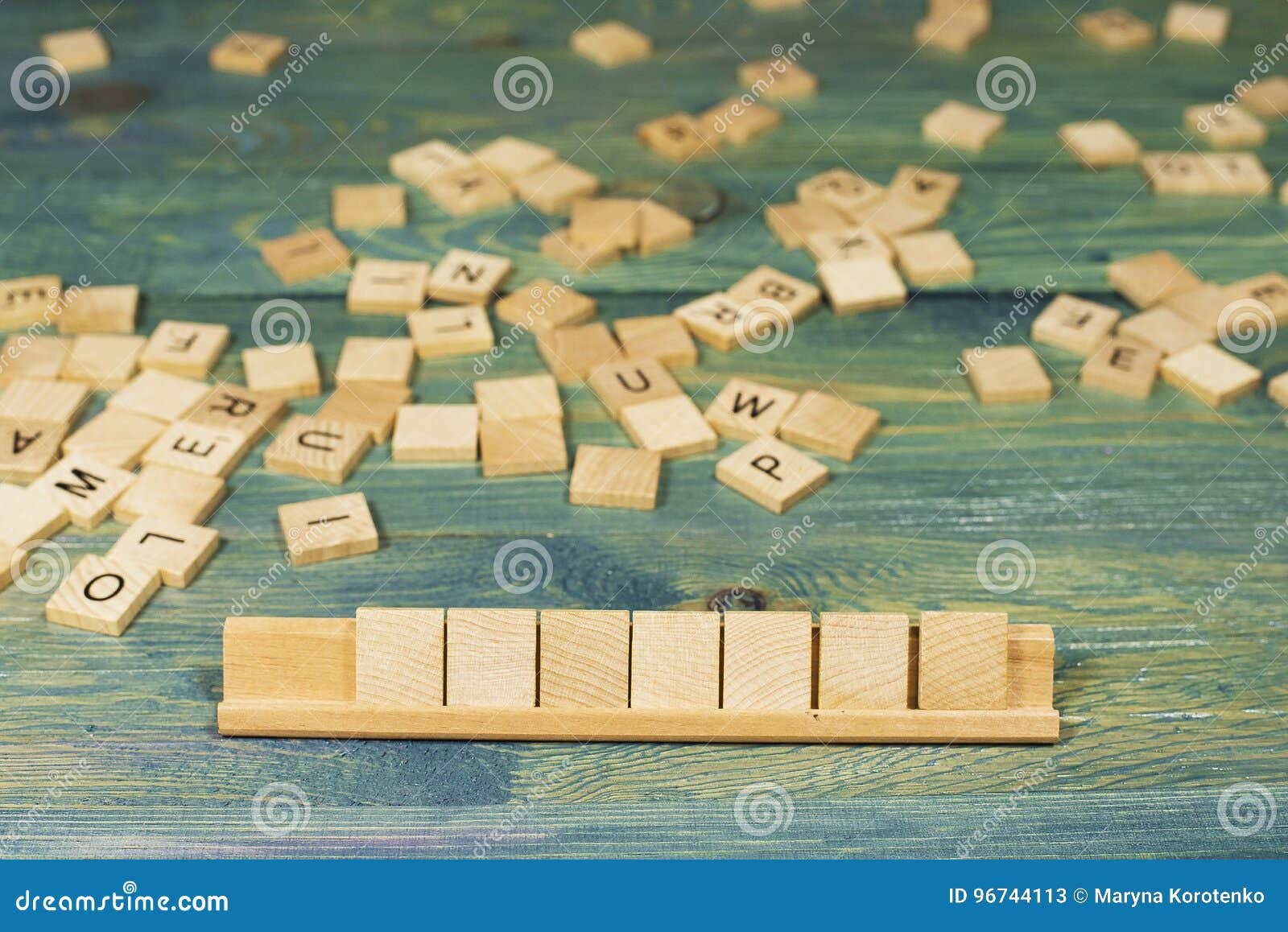 Seven Blank Wooden Tiles Royalty-Free Stock Photography | CartoonDealer ...