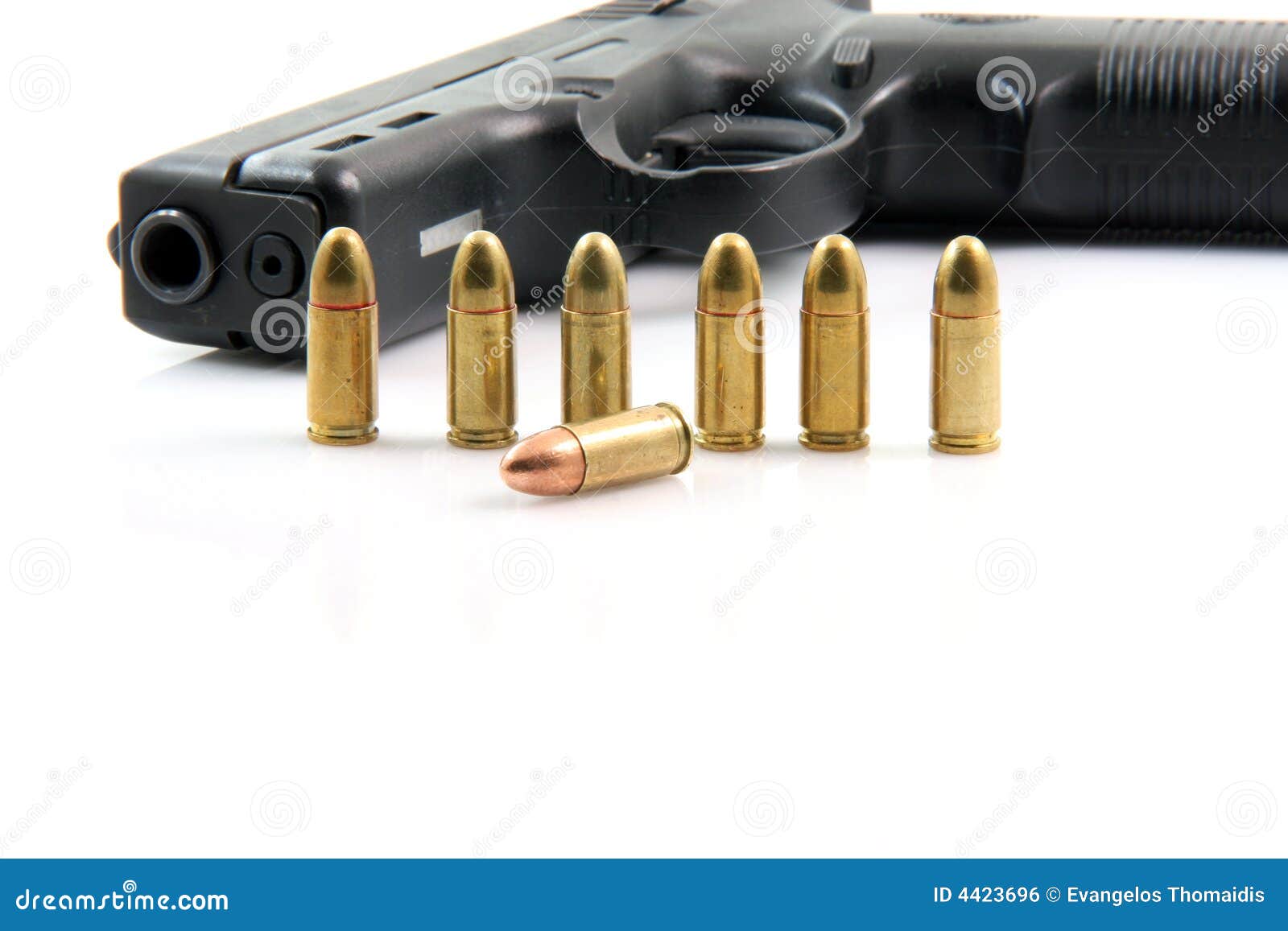 Seven bullets gun stock photo. Image of background, grip - 4423696