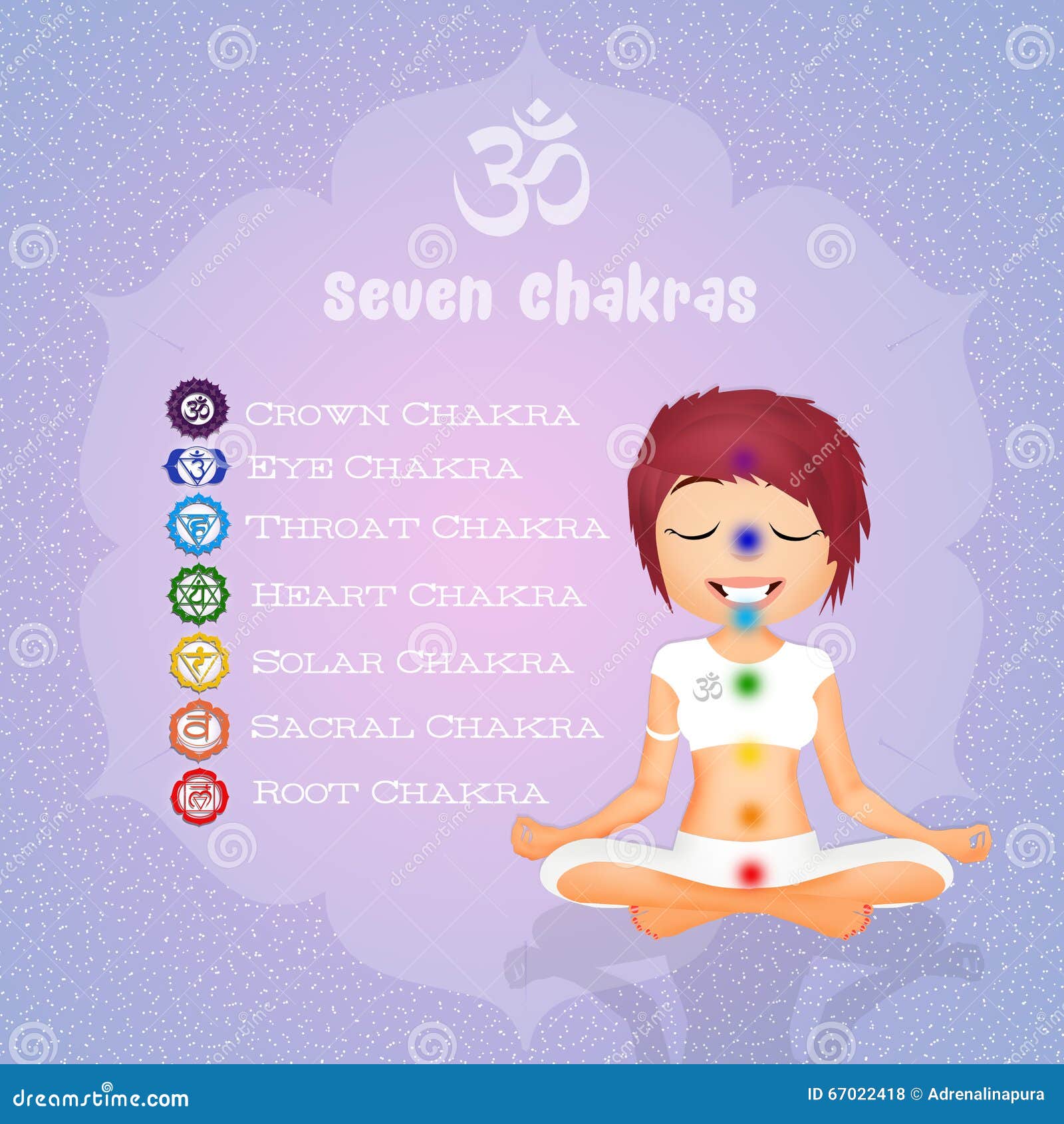Seven Chakras stock illustration. Illustration of reiki - 67022418