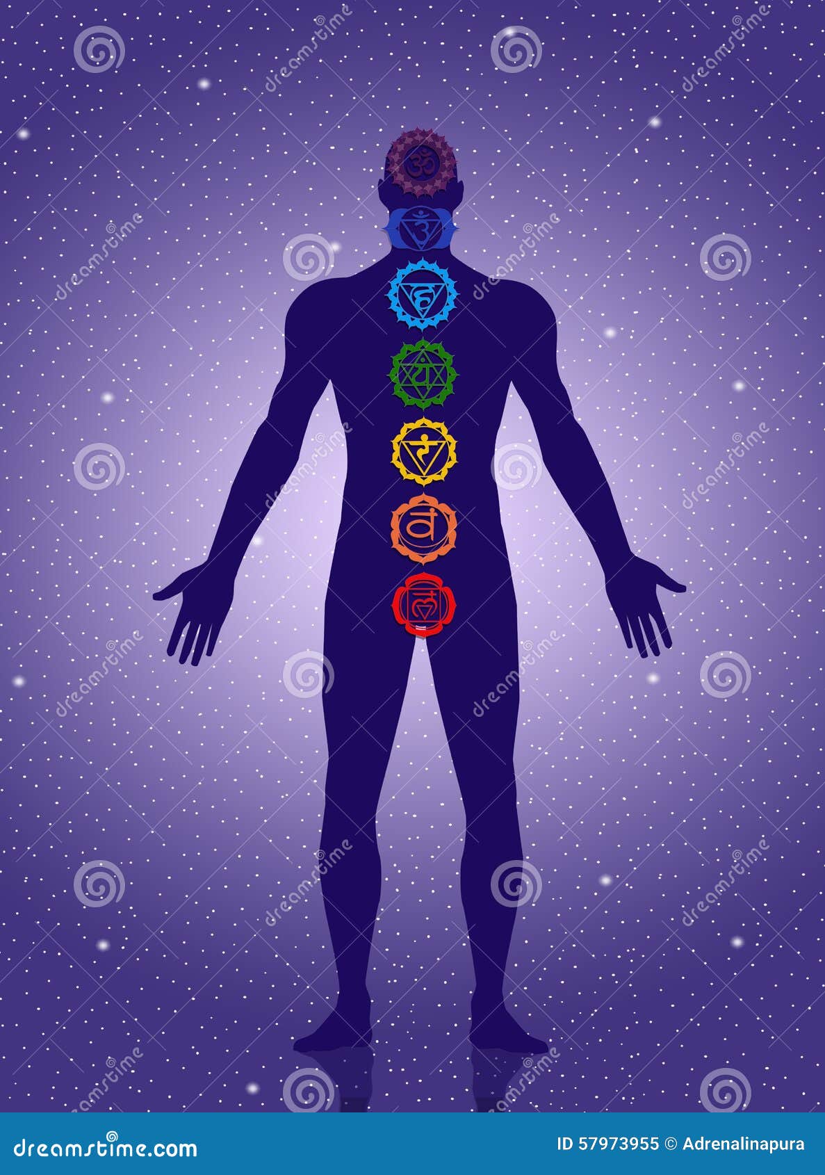 Seven Chakras symbol stock illustration. Illustration of spirituality ...