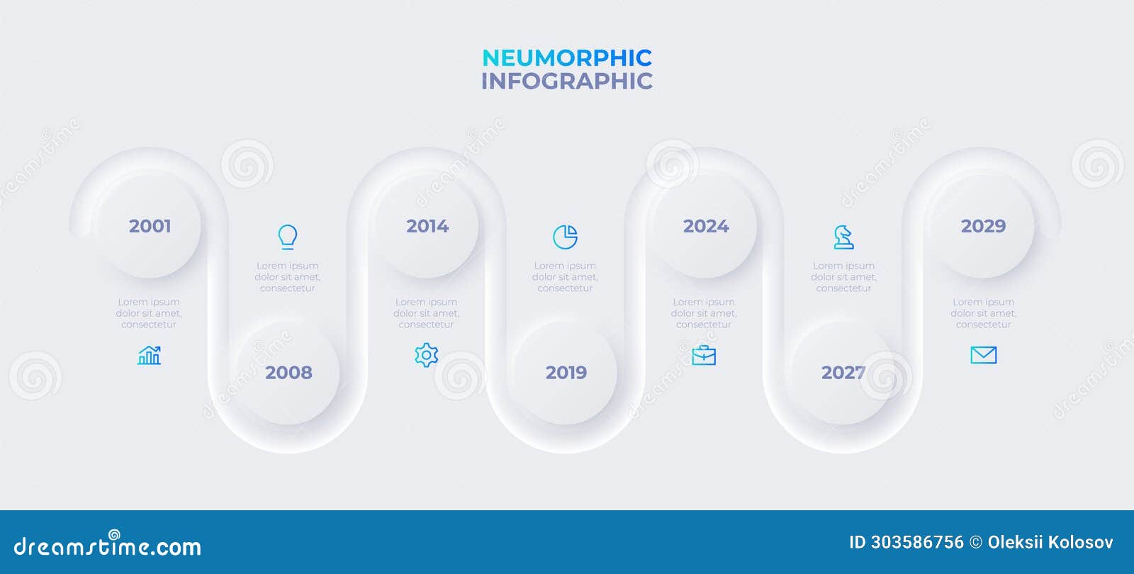 Timeline Neumorphic Vector Infographic Timeline. 3 Steps. Presentation ...