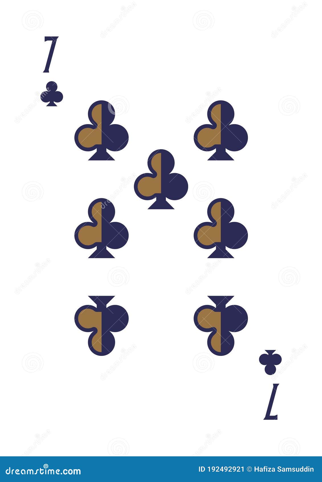 Seven of Clubs. Vector Illustration Decorative Design Stock Vector ...