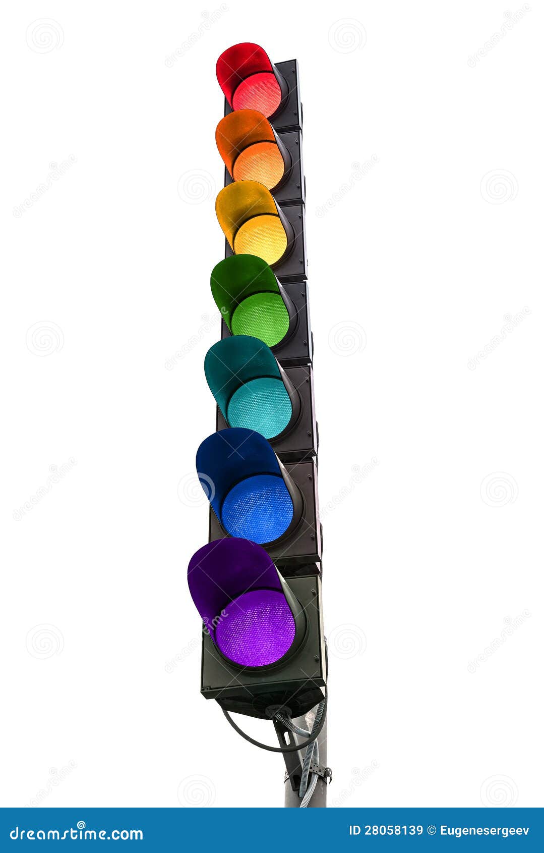 Seven-color Rainbow Traffic Light Stock Image - Image of scheme ...