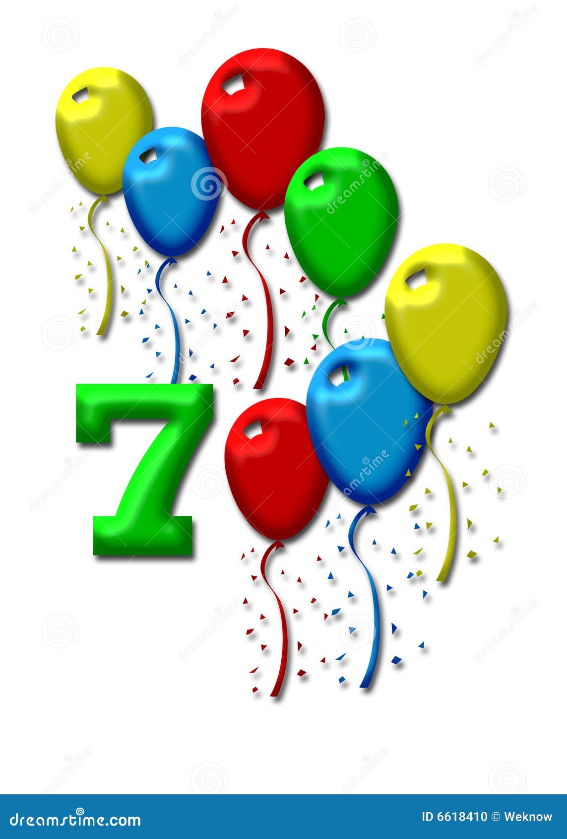 Seven colorful balloons stock illustration. Illustration of childhood ...