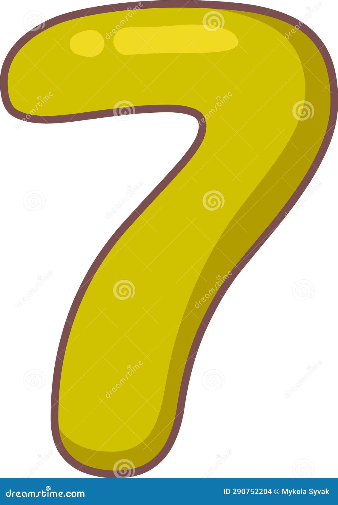 Seven Comic Digit stock illustration. Illustration of font - 290752204