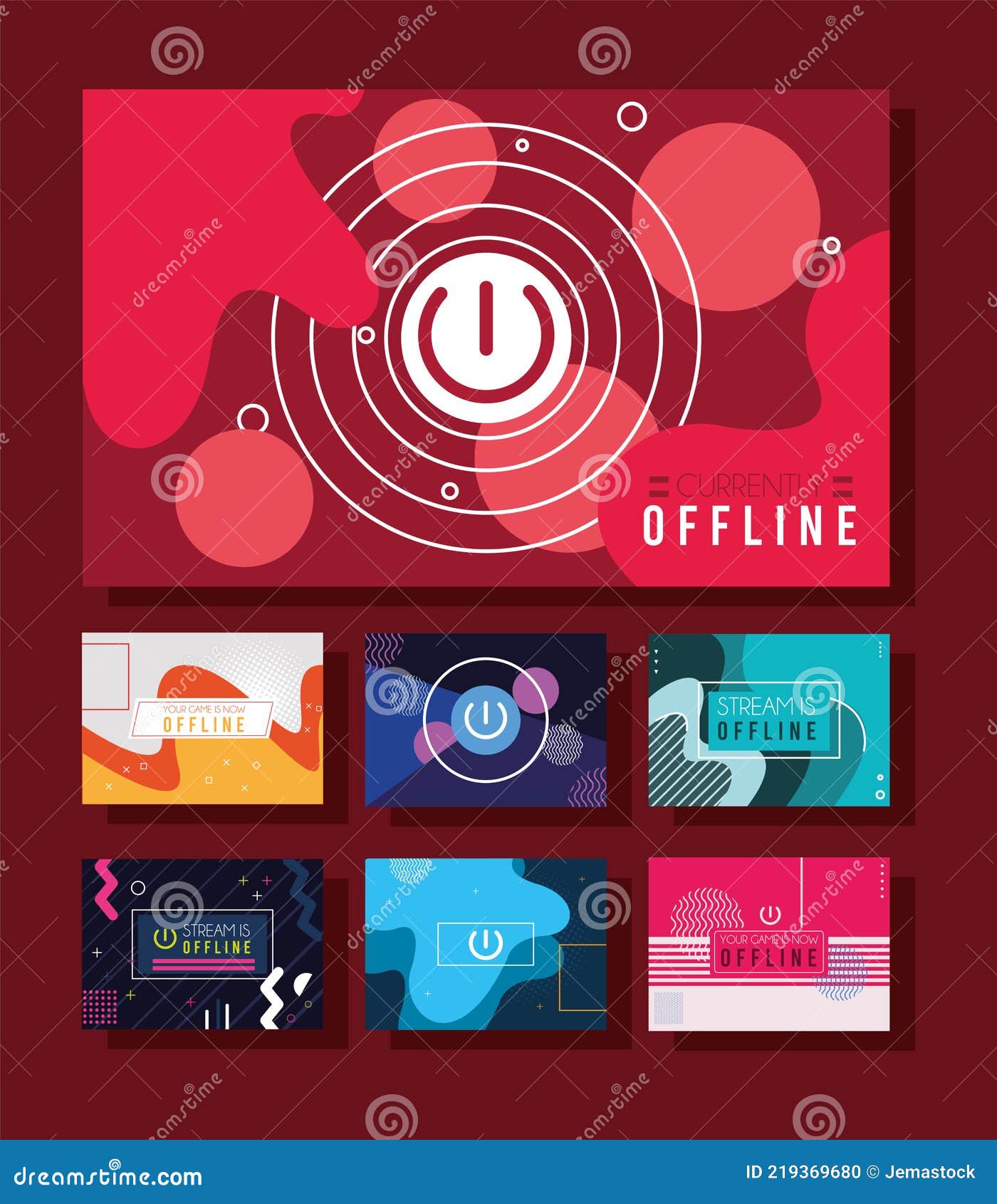 Seven Currently Offline Templates Stock Vector - Illustration of style ...