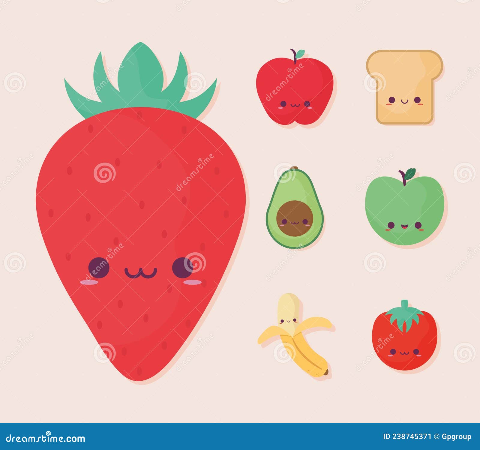Cute Ast Foods Emoticon Vector Collection | CartoonDealer.com #137279482