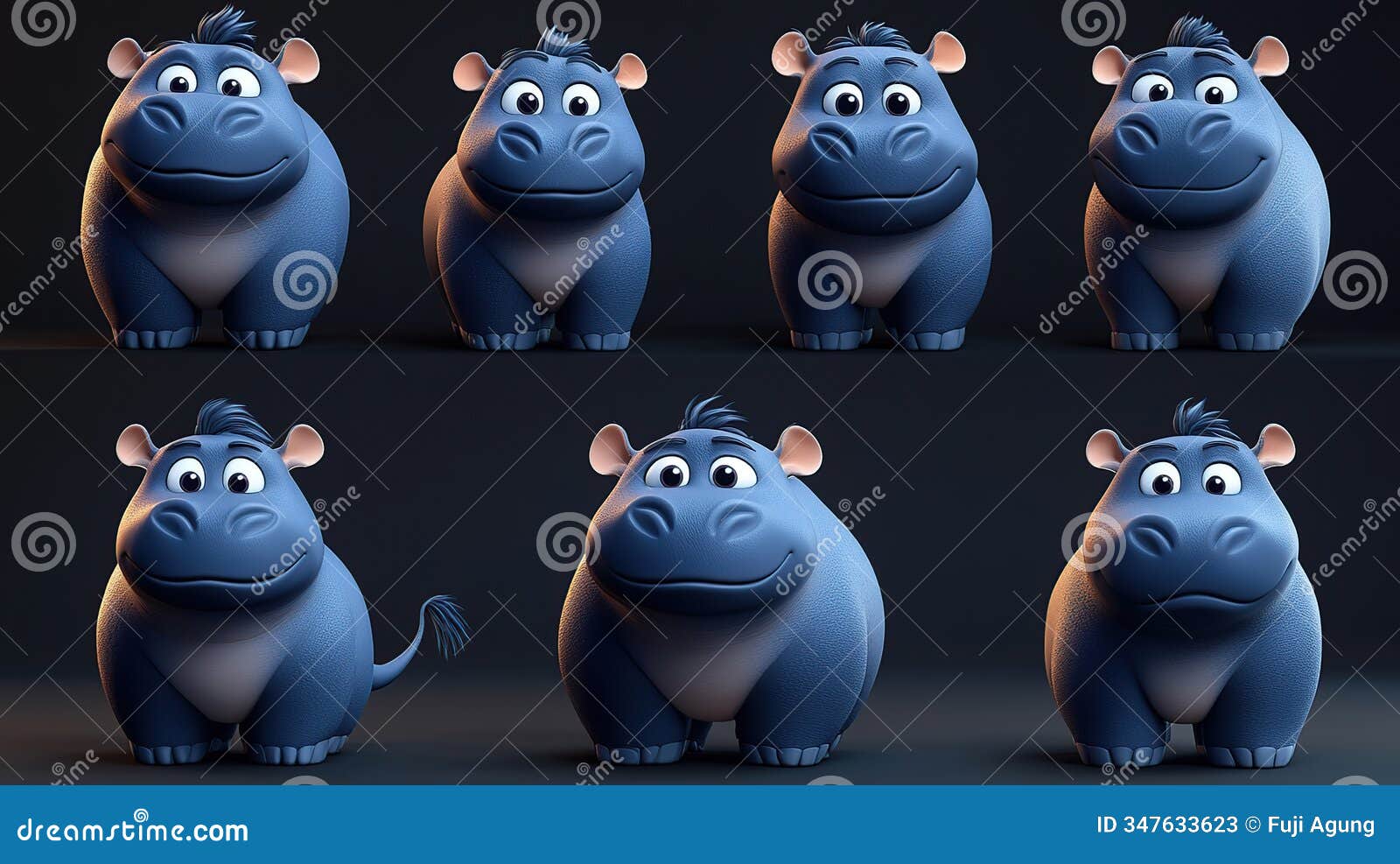 Two Cartoon Hippos With Big Blank Sign. Stock Image | CartoonDealer.com ...